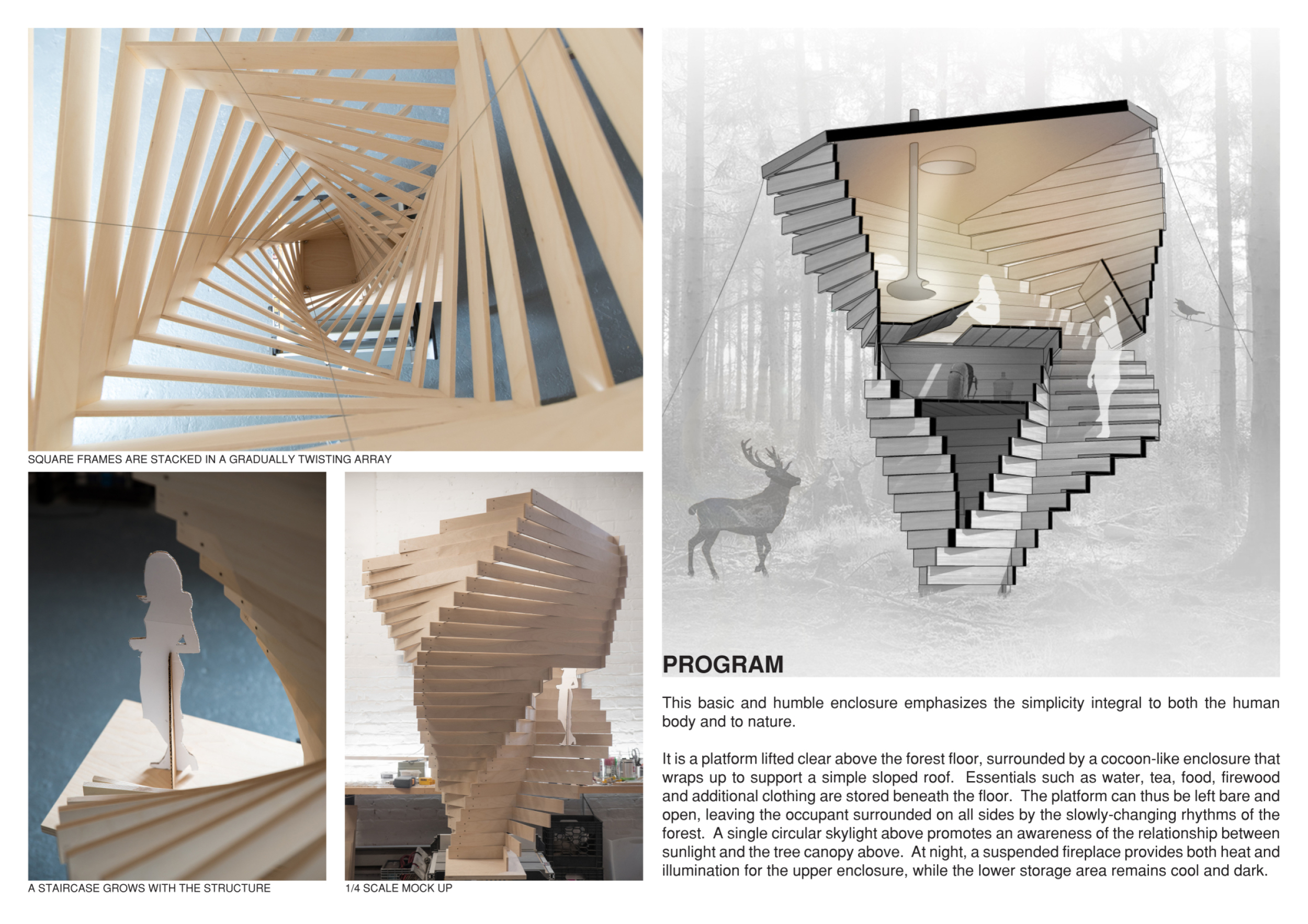 Architecture project // Cocoon Enclosure with Norway Spruce Emphasizing ...