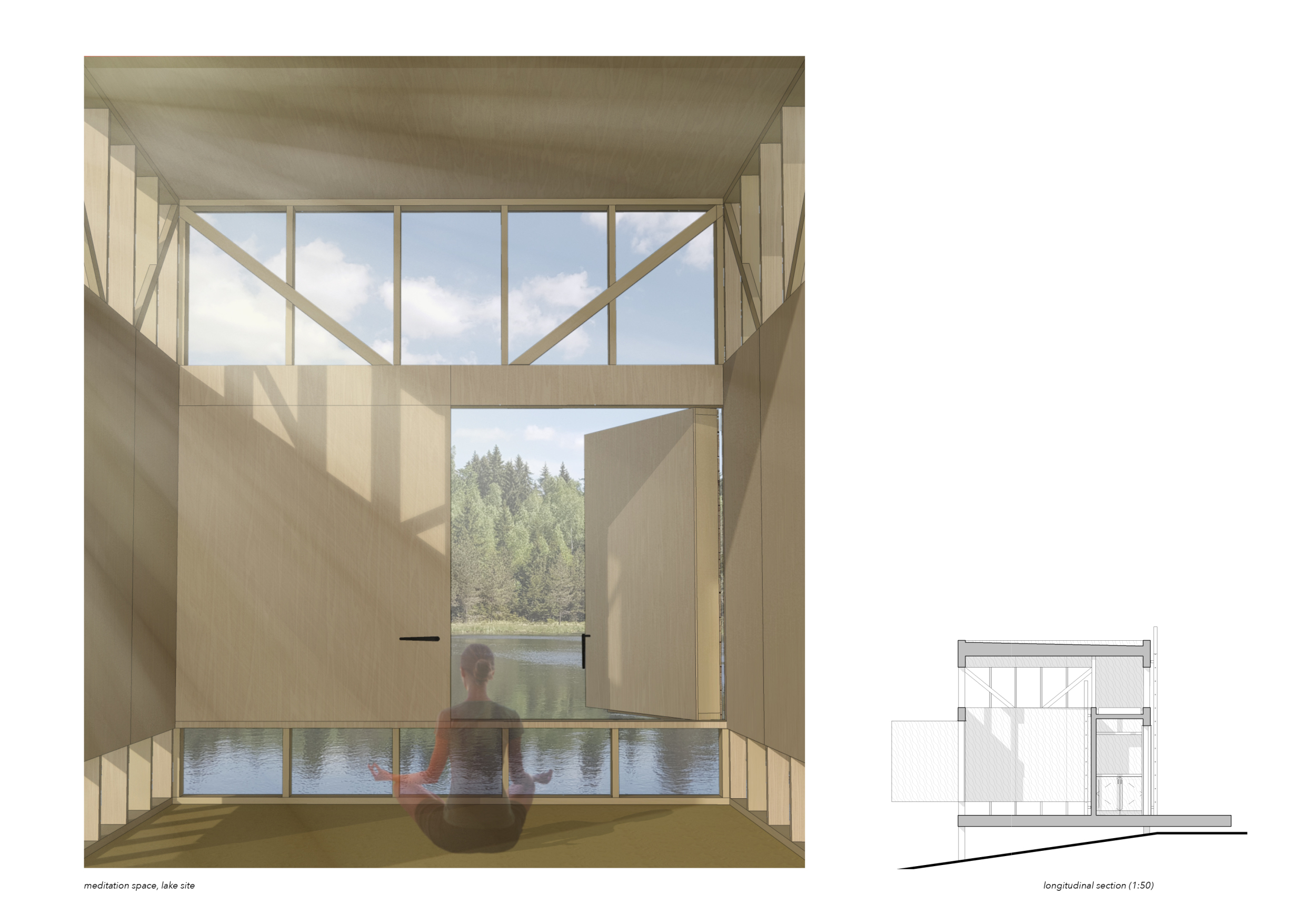Architecture project // Whispers of Nature in Brown Wood Paneling and ...