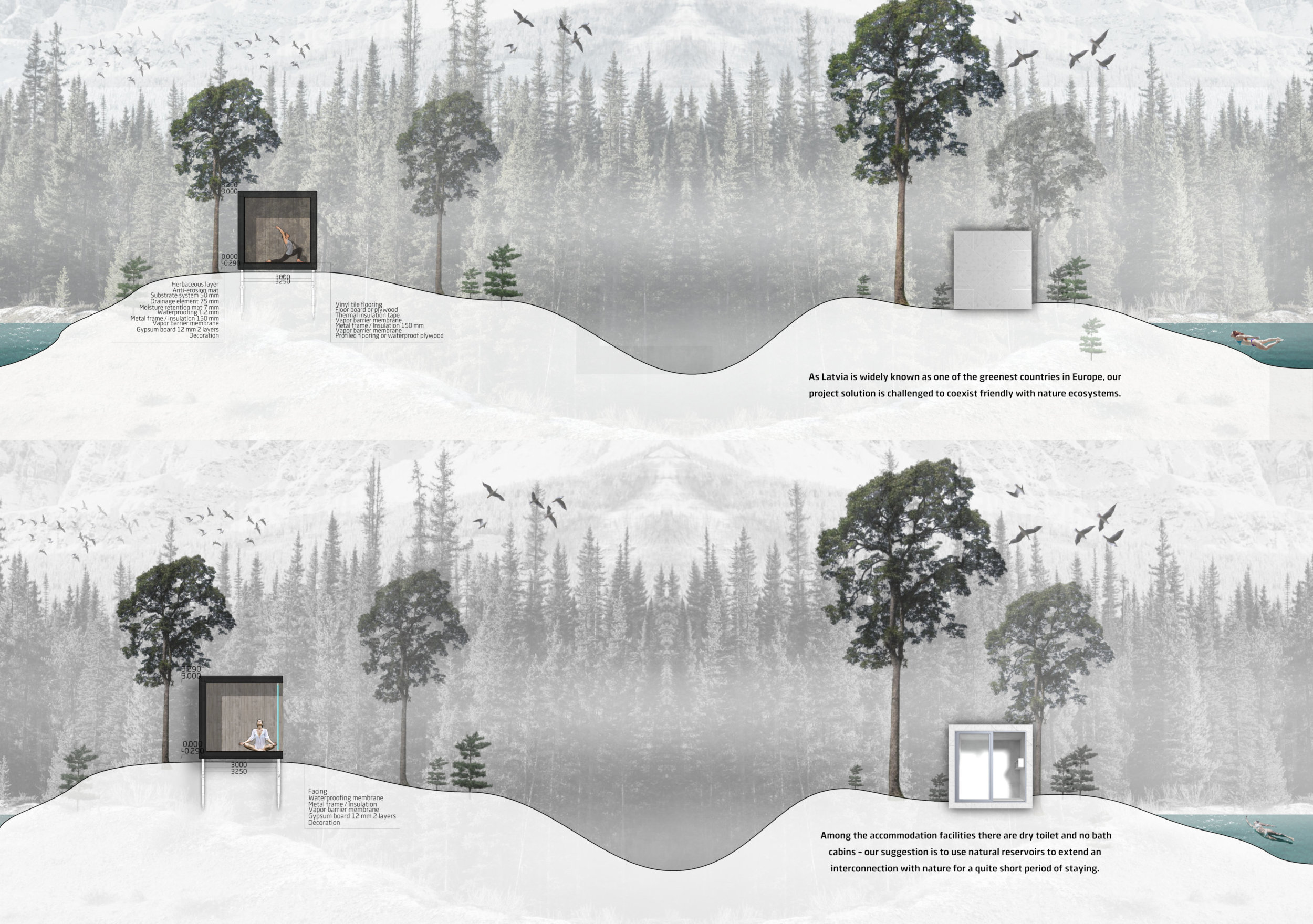 Architecture project // Cubic Retreat Crafted from Wood with Geo Screw ...