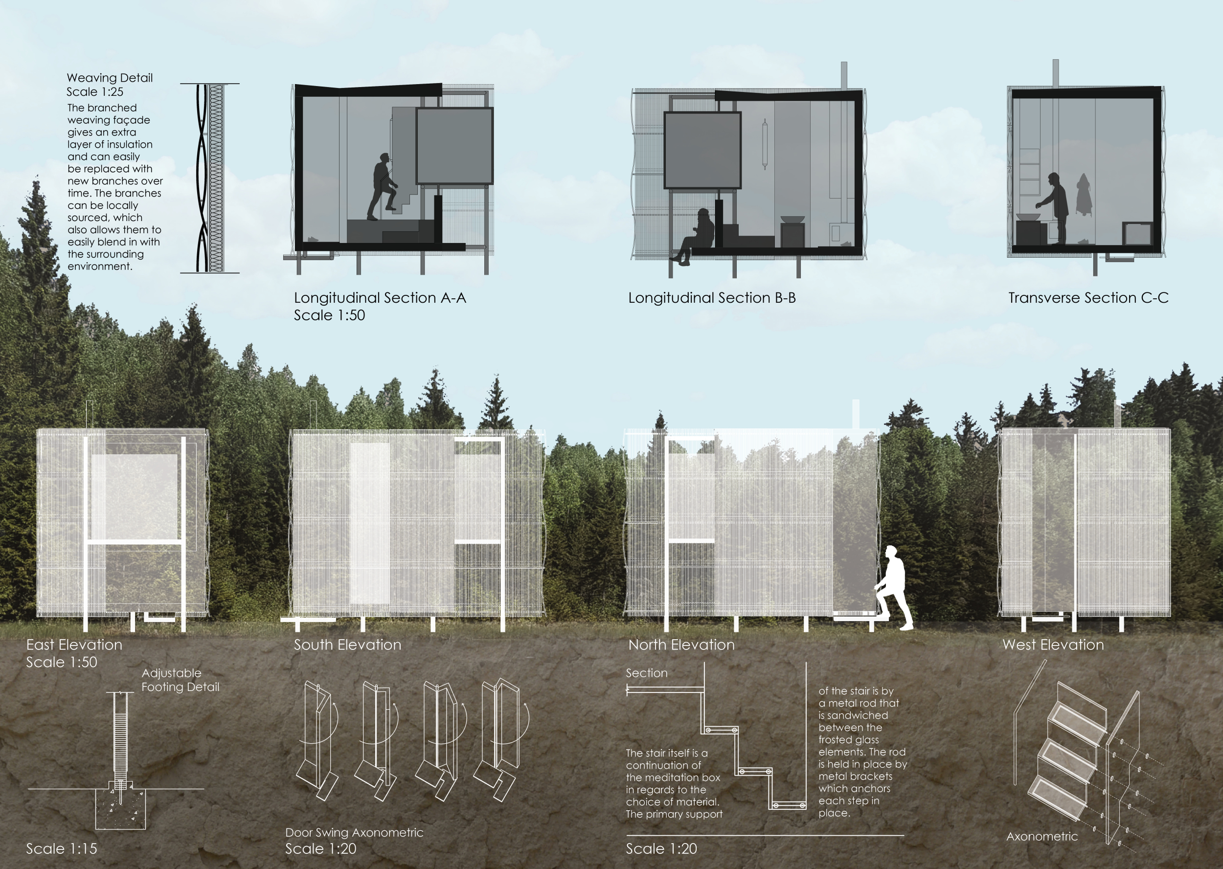Architecture project // Frosted Glass Retreat Elevated on Slim Stilt ...
