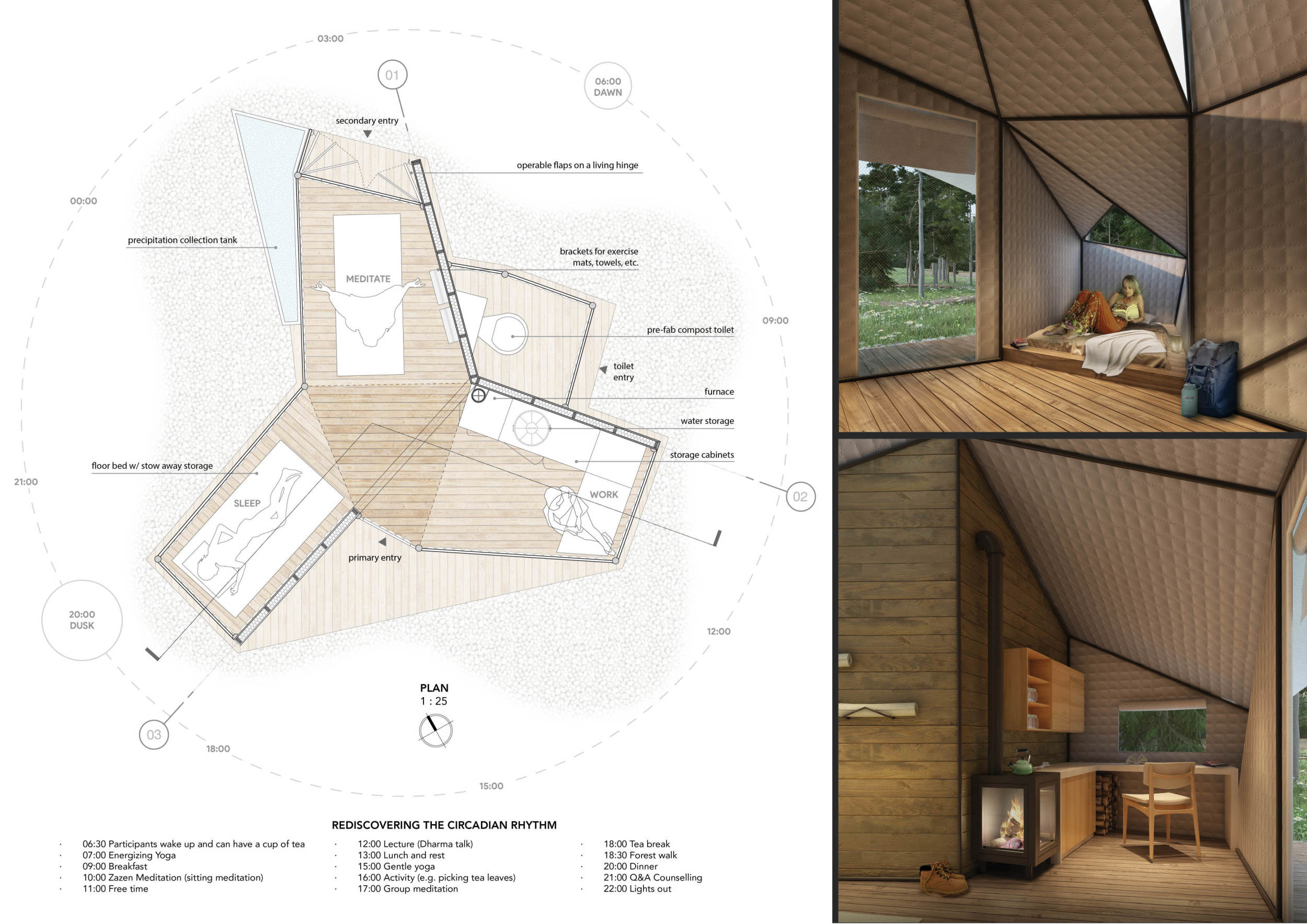 Architecture project // Faceted Retreat in Fabric and Aluminum with a ...