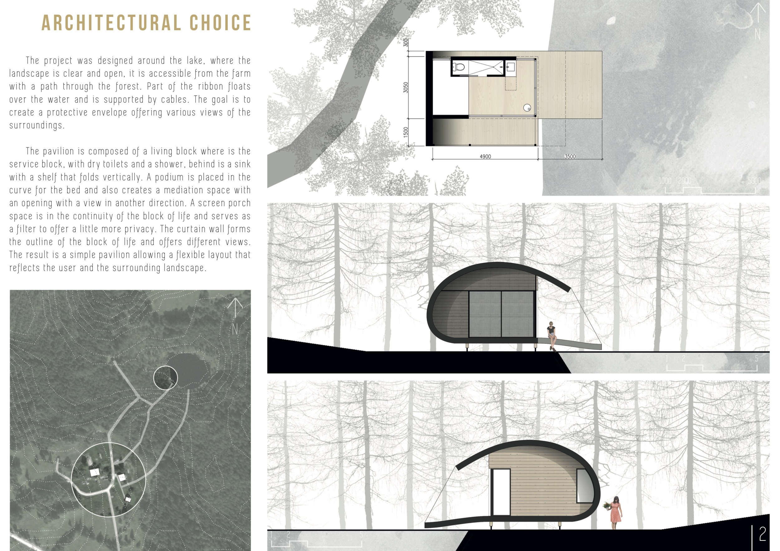Architecture project // Cocoon-Like Pavilion Supported by Plywood and ...
