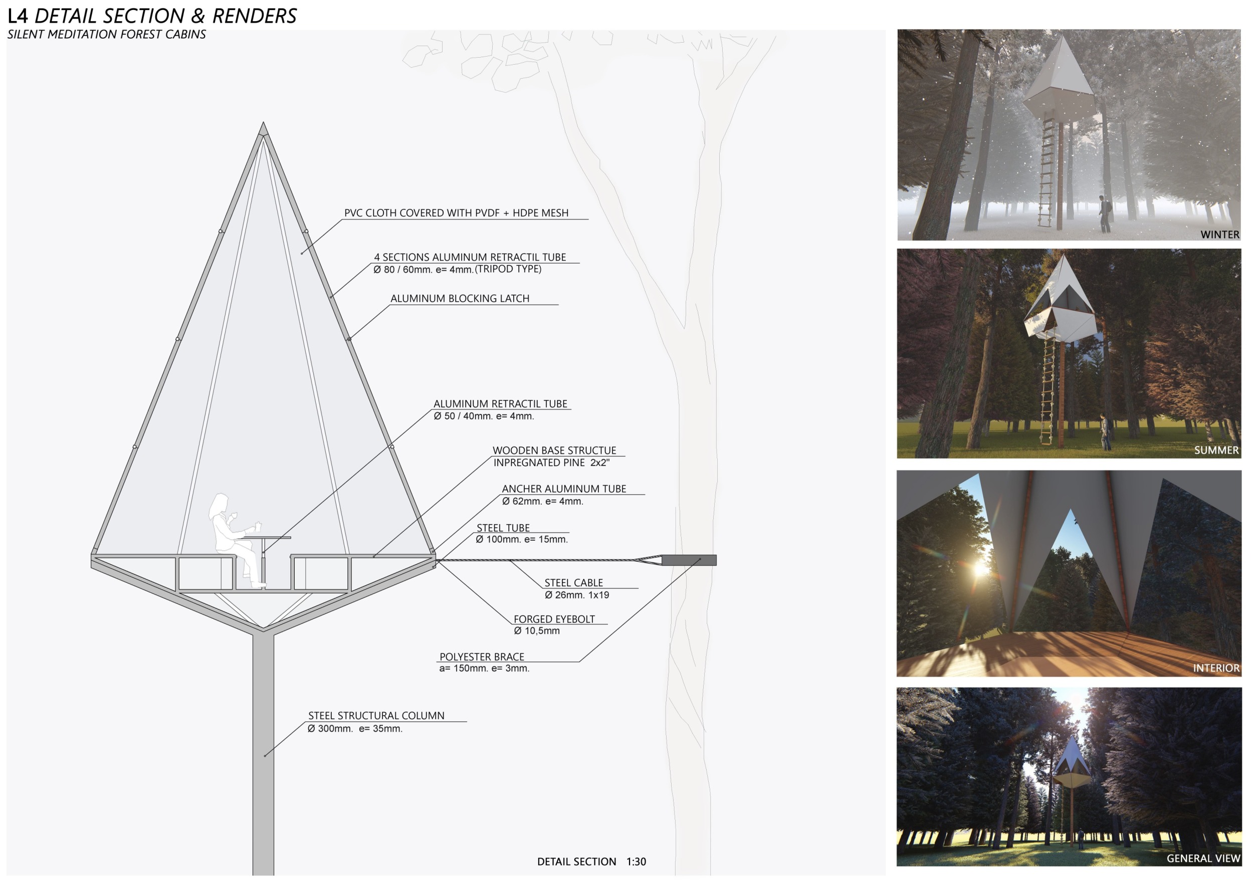 Architecture project // Hexagonal Cabins Supported by Wood Profiles ...