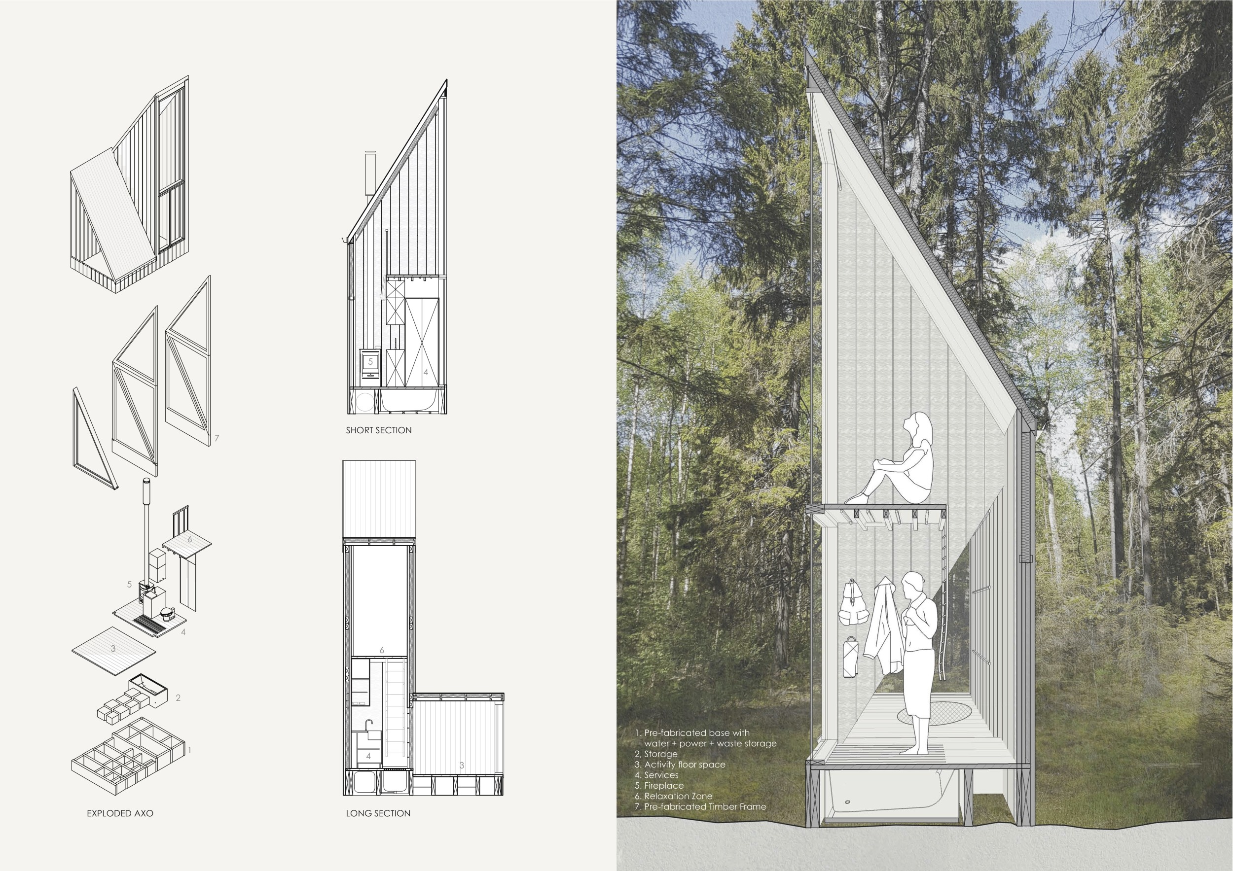 Architecture project // Timber Retreat with Undulating Roofs ...
