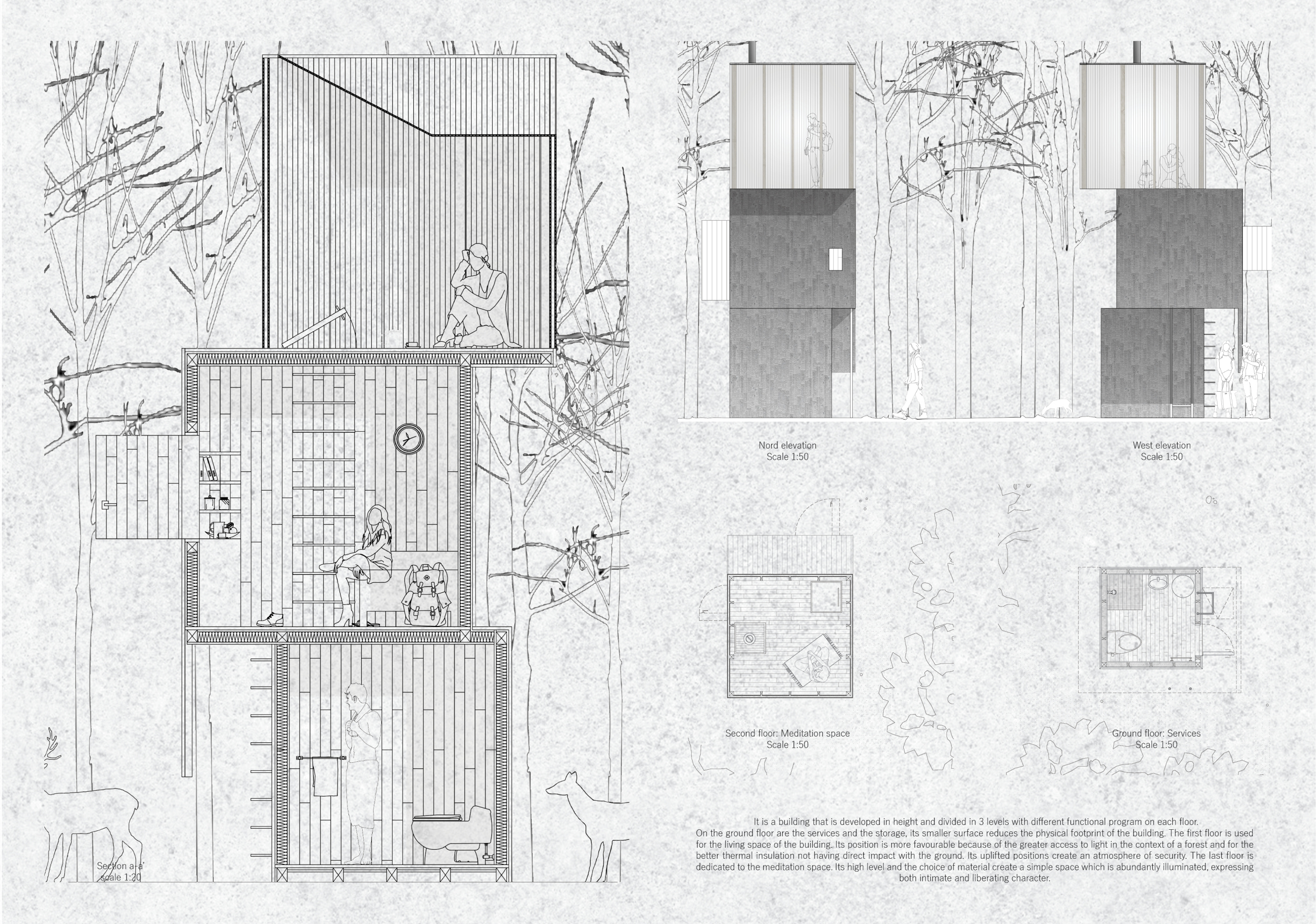 Architecture project // Carbonized Wood Cube Serving as Forest ...