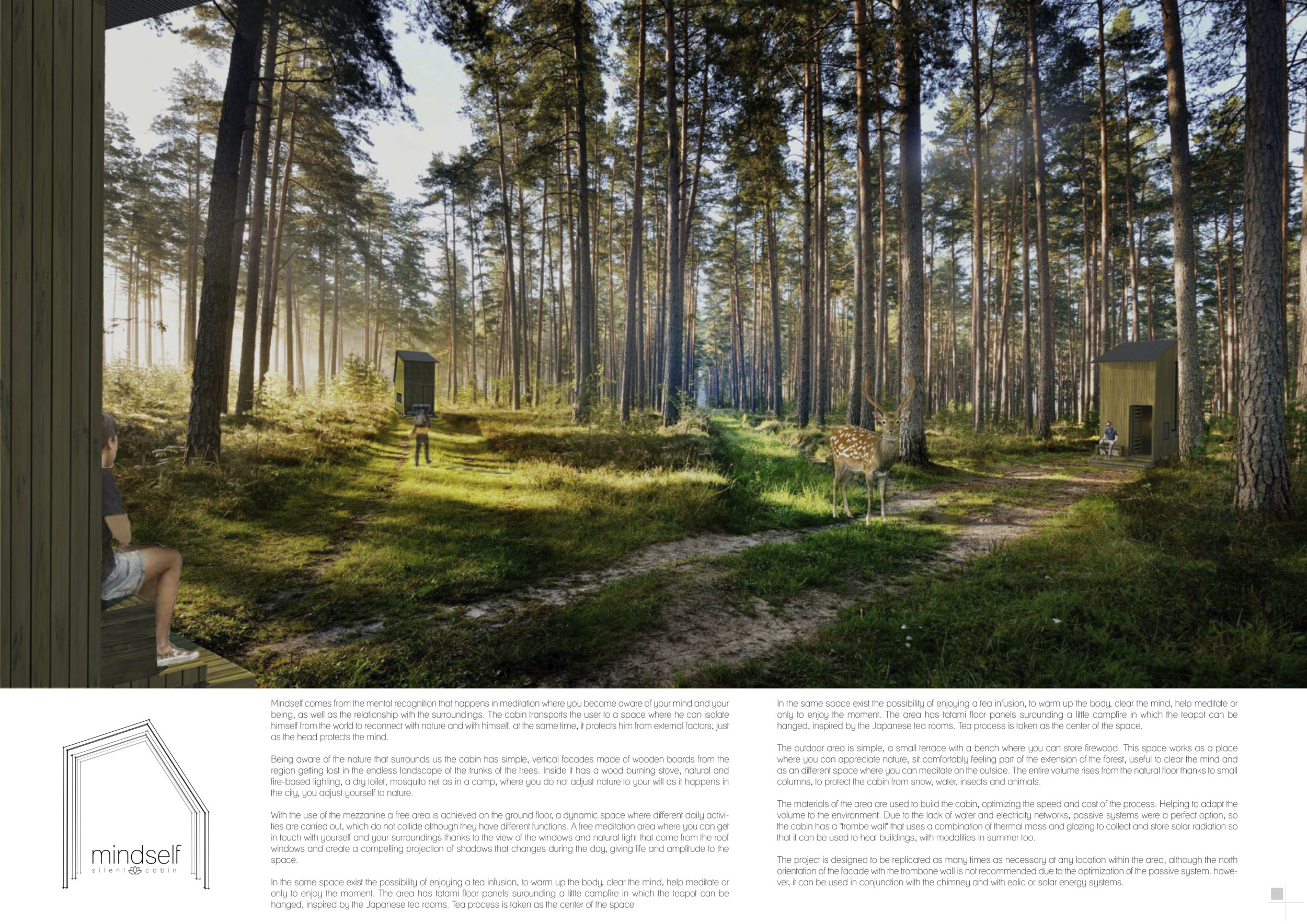 Architecture project // Trombe Wall Cabin with Natural Wood Interior ...