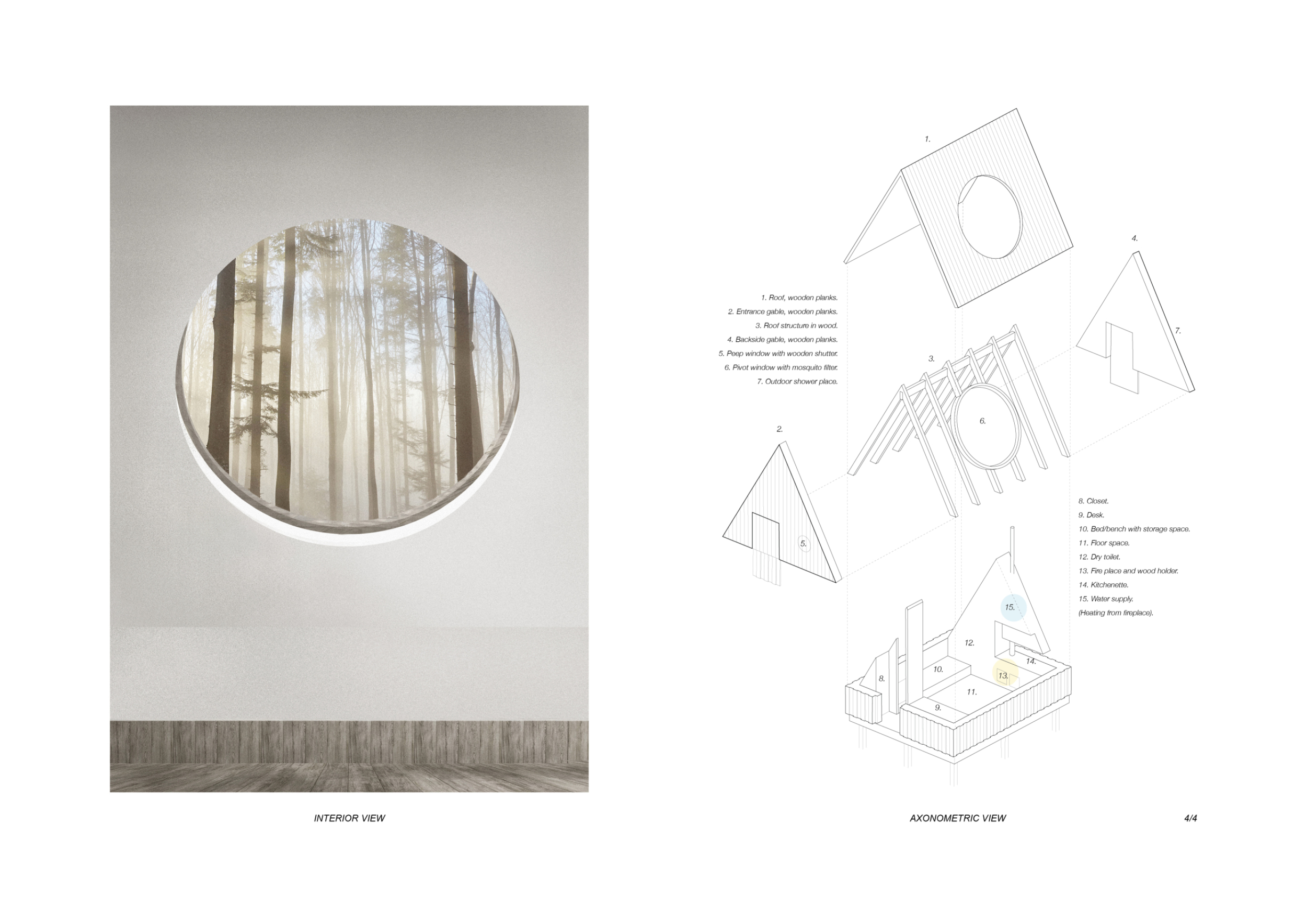Architecture project // Natural Wood Retreat with Embraced Void and ...