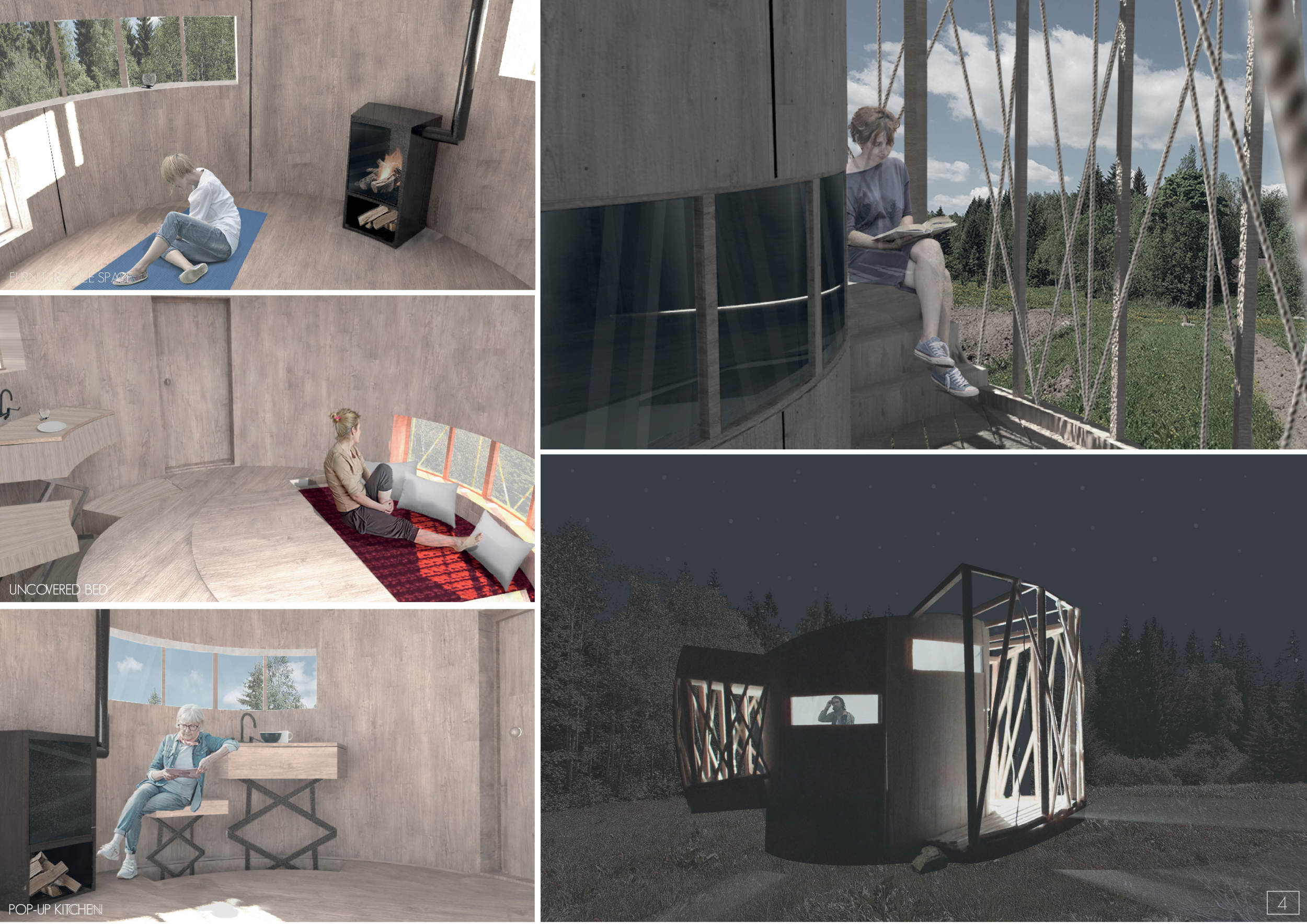 Architecture project // Circular Cabin Featuring Natural Pine and ...