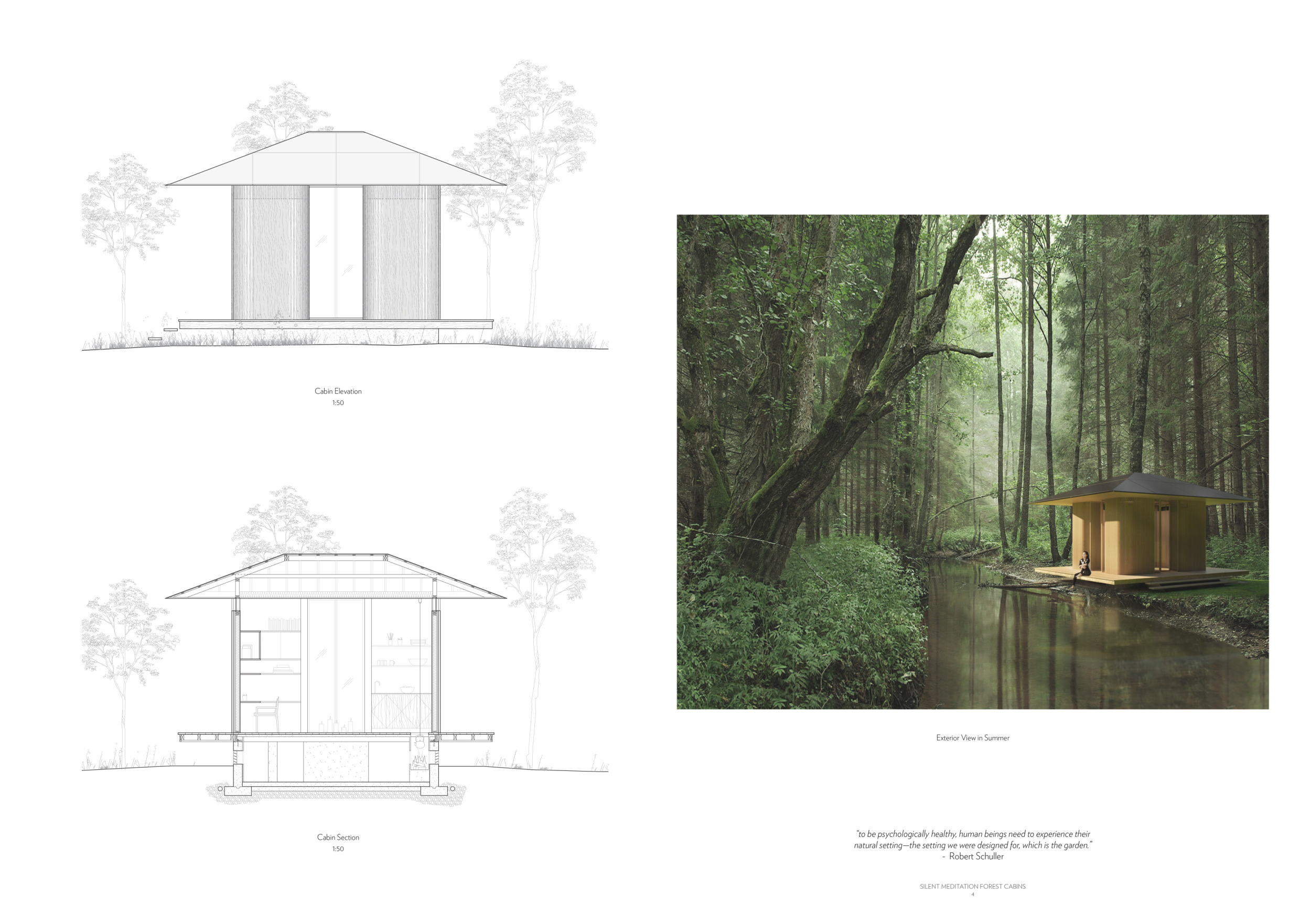 Architecture project // Nature-Integrated Cabin with Ondul Heating and ...