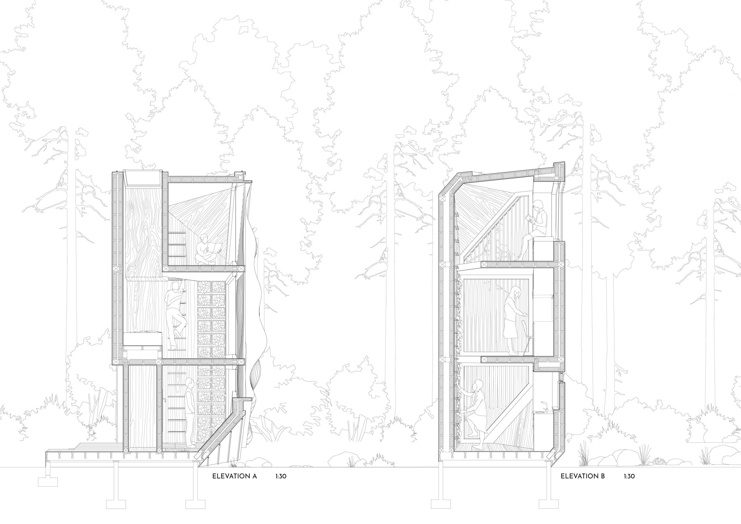 Architecture project // Meditative Retreat Elevated by Vertical Fins ...