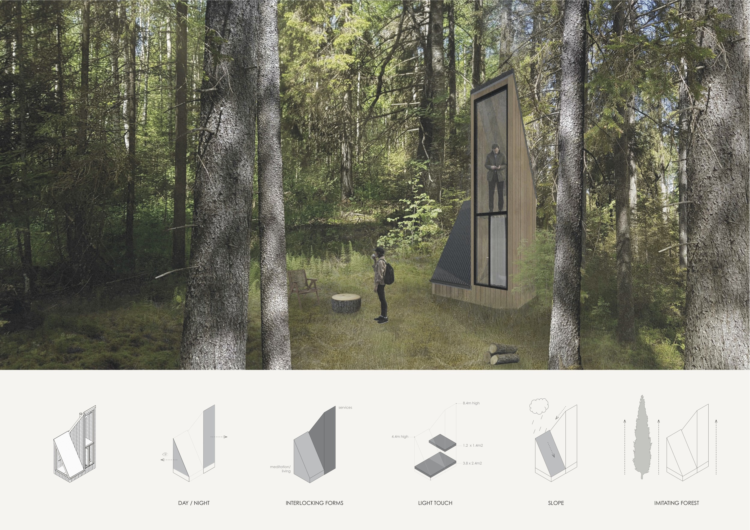 Architecture project // Timber Retreat with Undulating Roofs ...