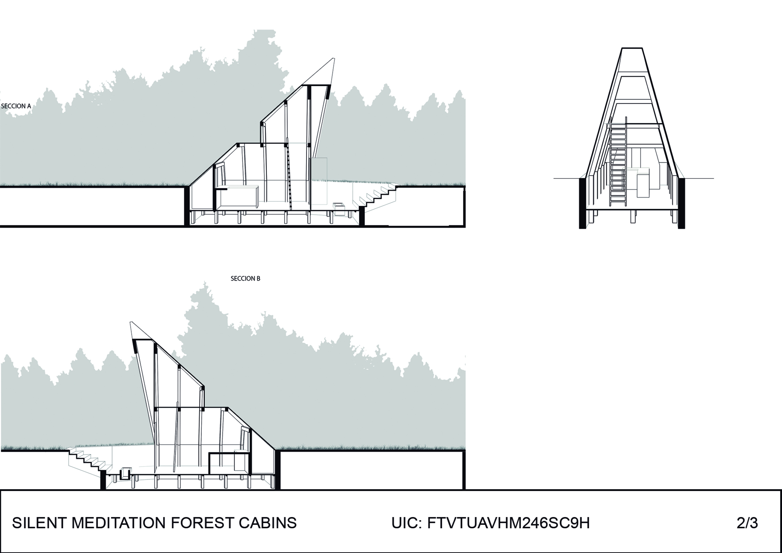 Architecture project // Triangular Prism Retreat Emphasizing Thermal ...