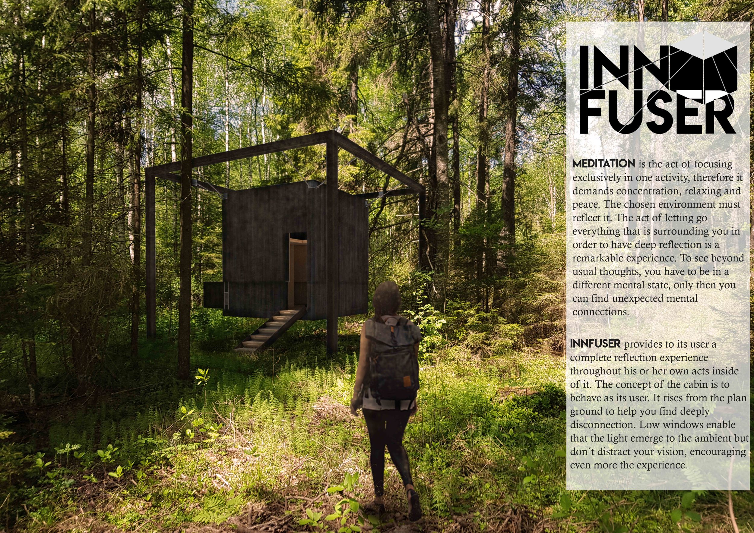 Architecture project // Dynamic Meditation Space with Steel Cables and ...