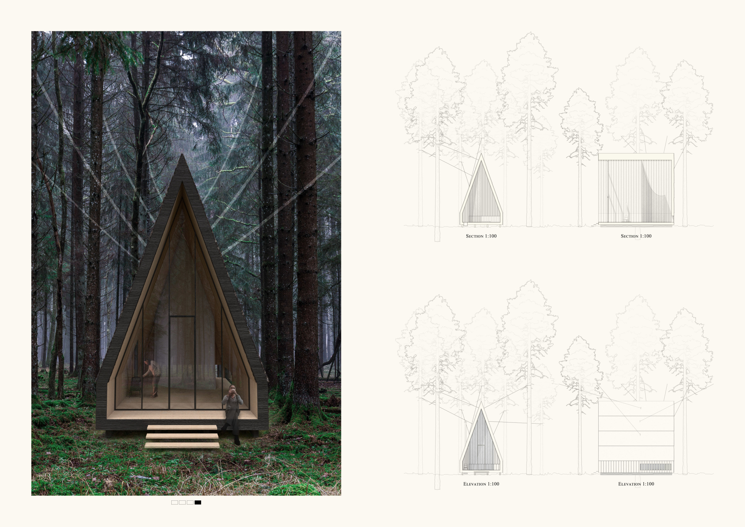 Architecture project // Tree Bark Roof and Timber Walls in a Mindful ...