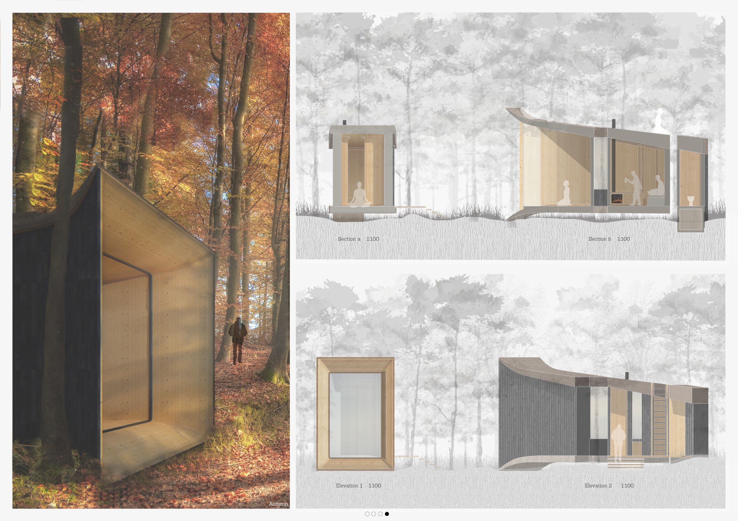 Architecture project // Charred Wood and Thatch Cabin Blending with ...