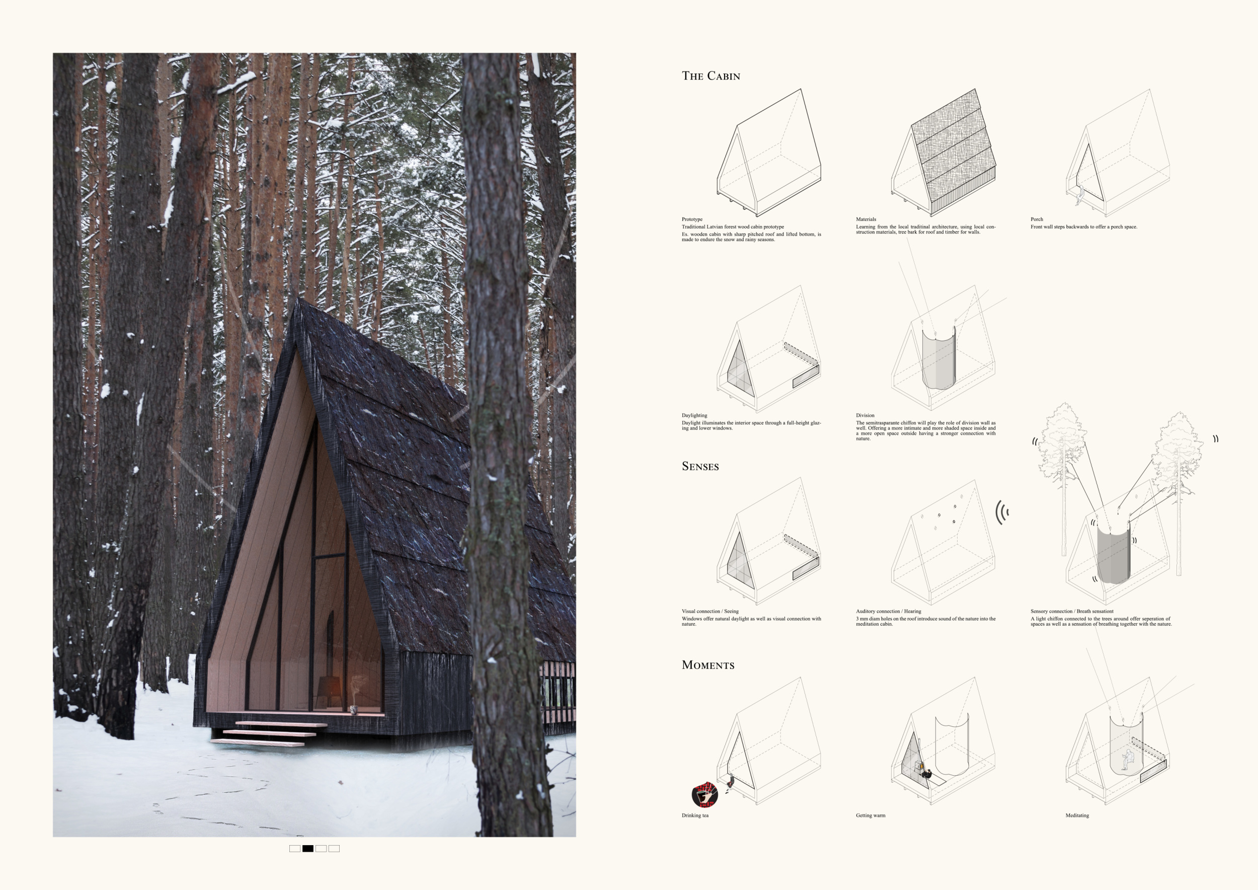 Architecture project // Tree Bark Roof and Timber Walls in a Mindful ...