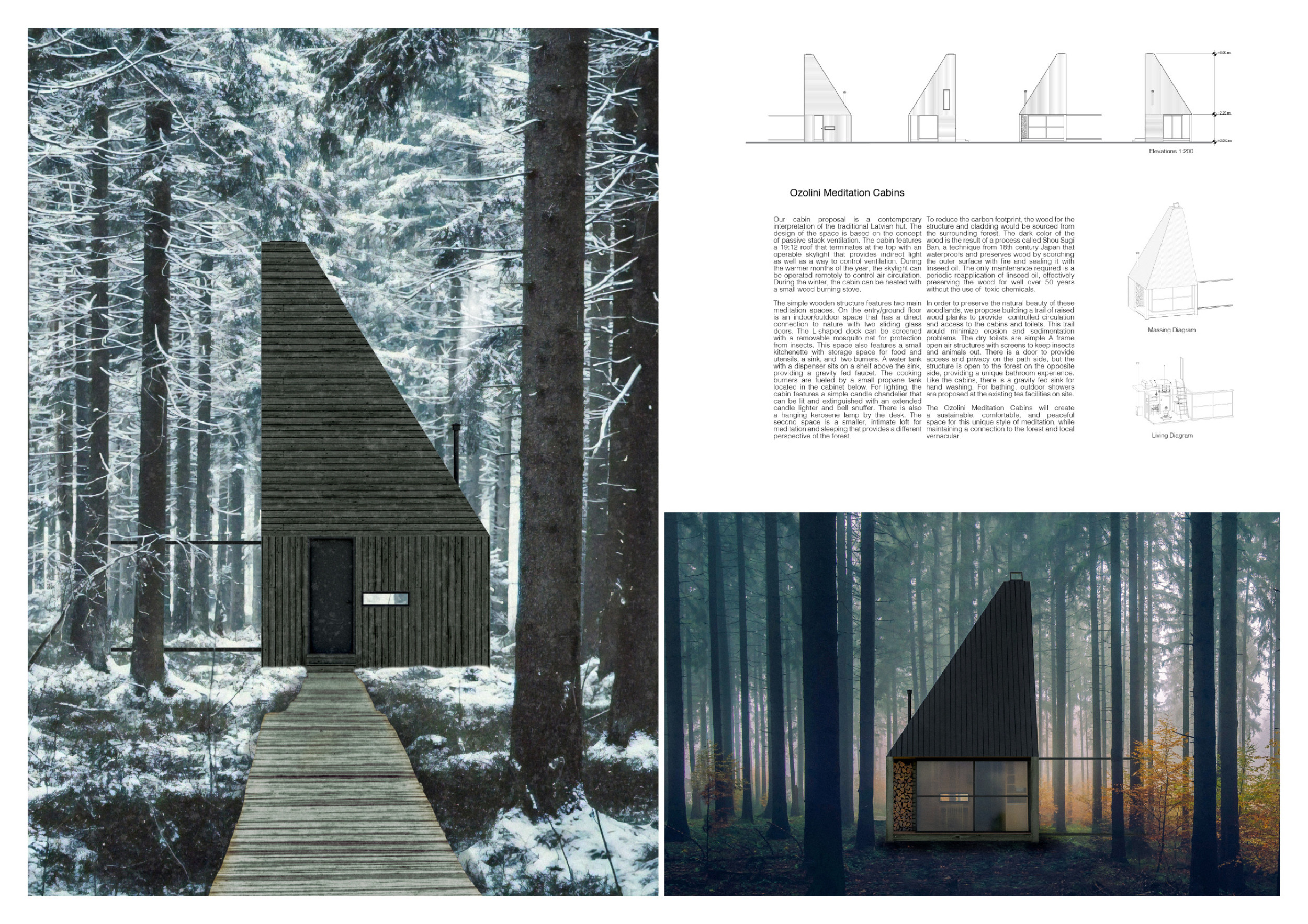 Architecture project // Charred Wood Structures Enhanced by Skylights ...