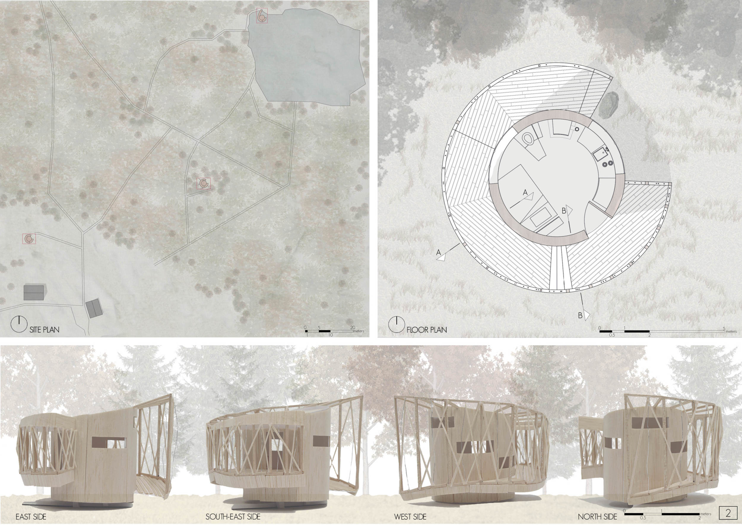 Architecture project // Circular Cabin Featuring Natural Pine and ...
