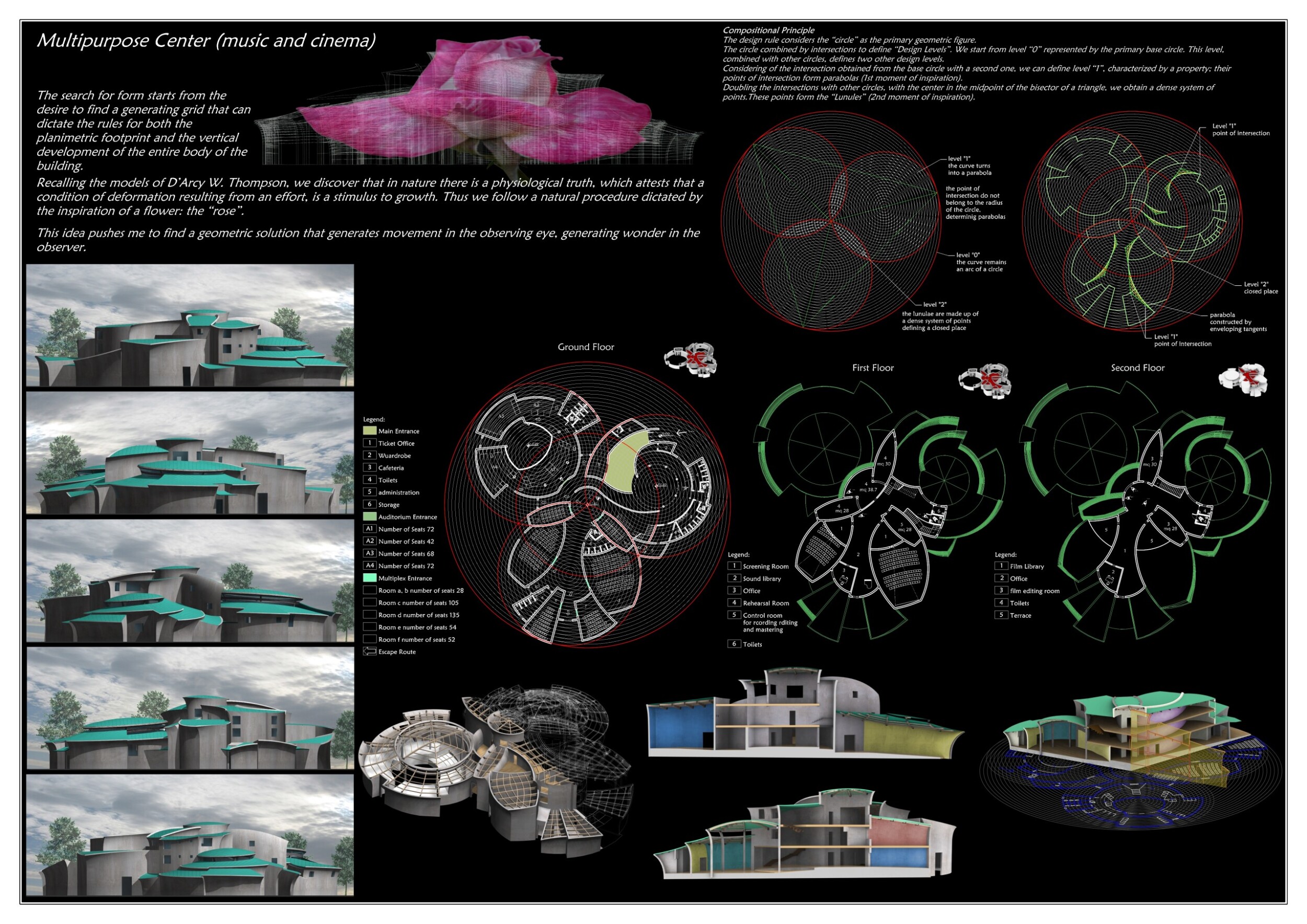 Architecture project // Circular Community Hub Featuring Concrete and ...