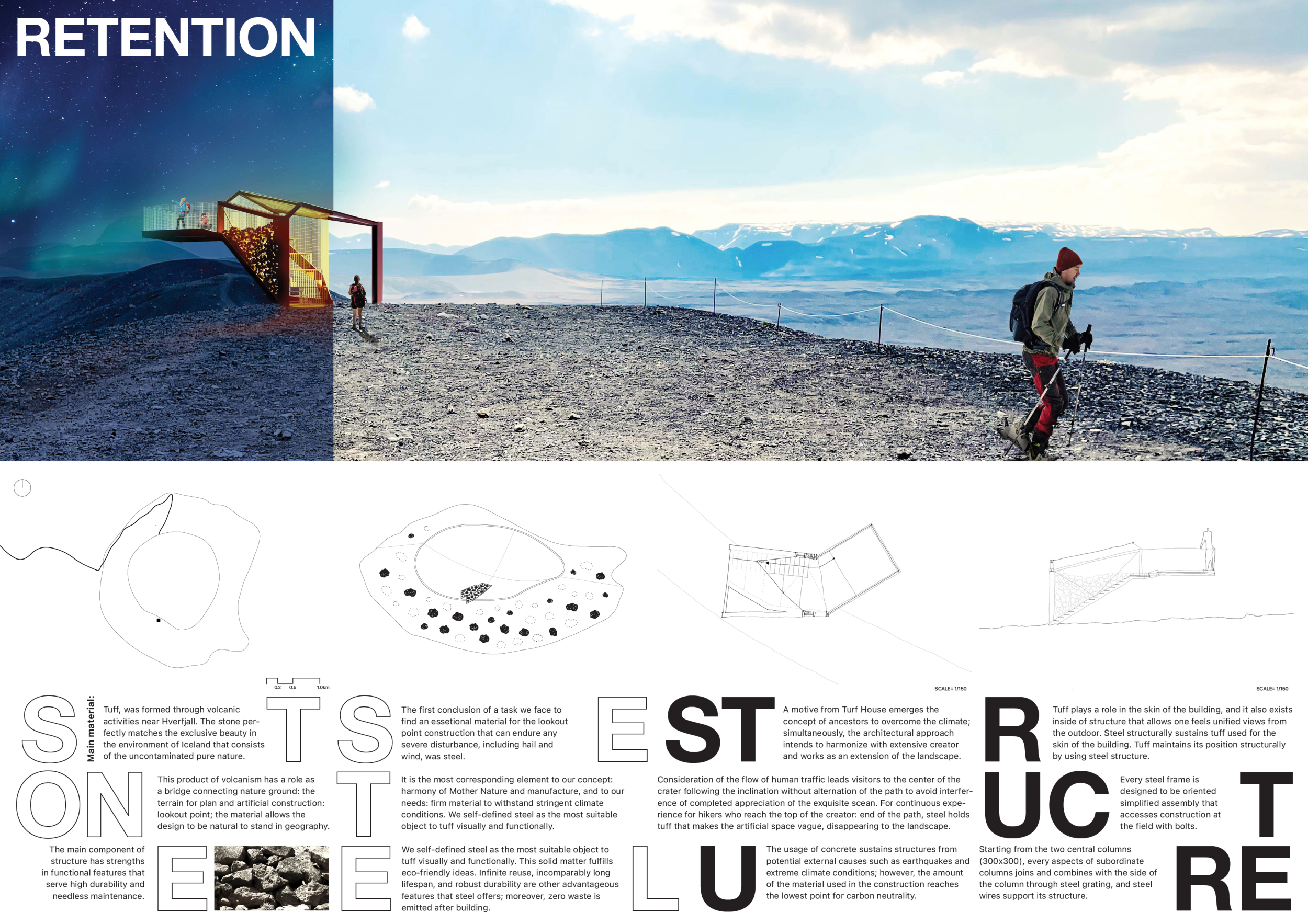 Architecture project // Tuff and Steel Lookout Point Embracing Volcanic ...