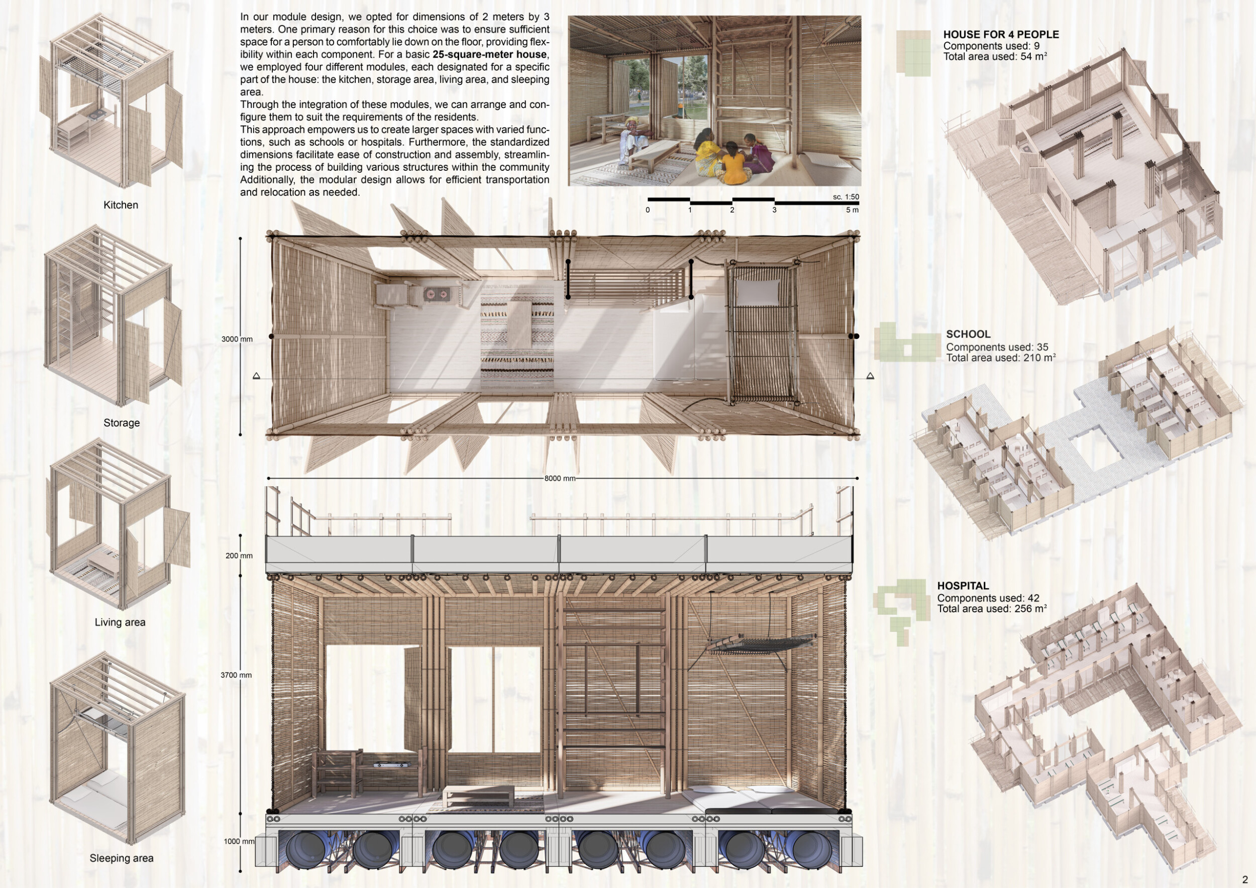 Architecture project // Bamboo Frameworks Enabling Floating Community ...