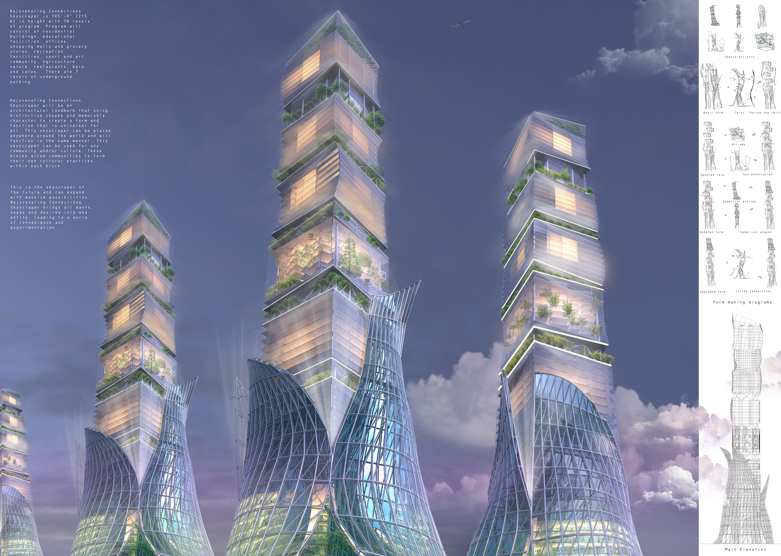 Architecture project // Bamboo-Inspired Facade with Integrated ...