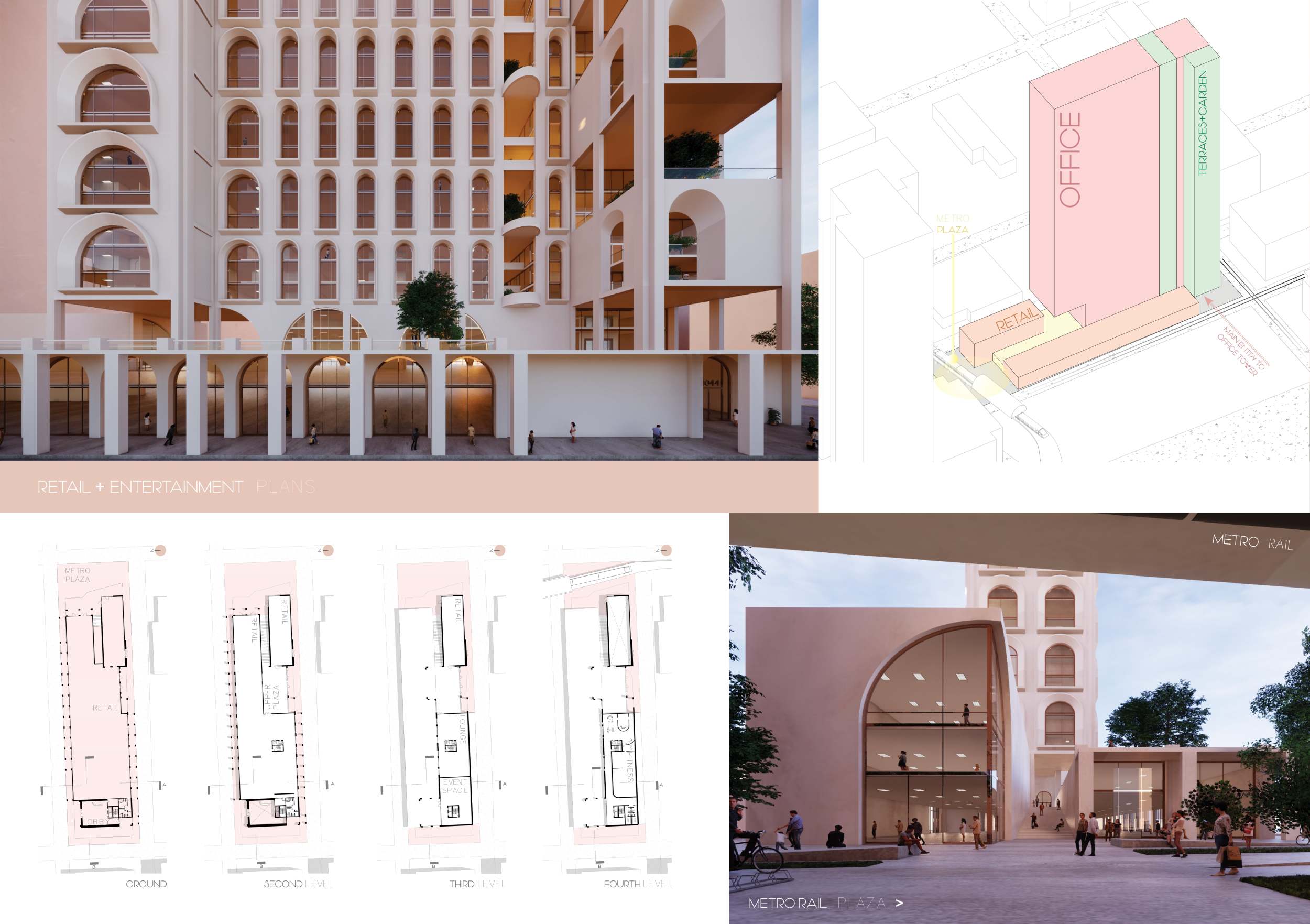 Architecture project // Sequential Arched Windows with Vertical Gardens ...