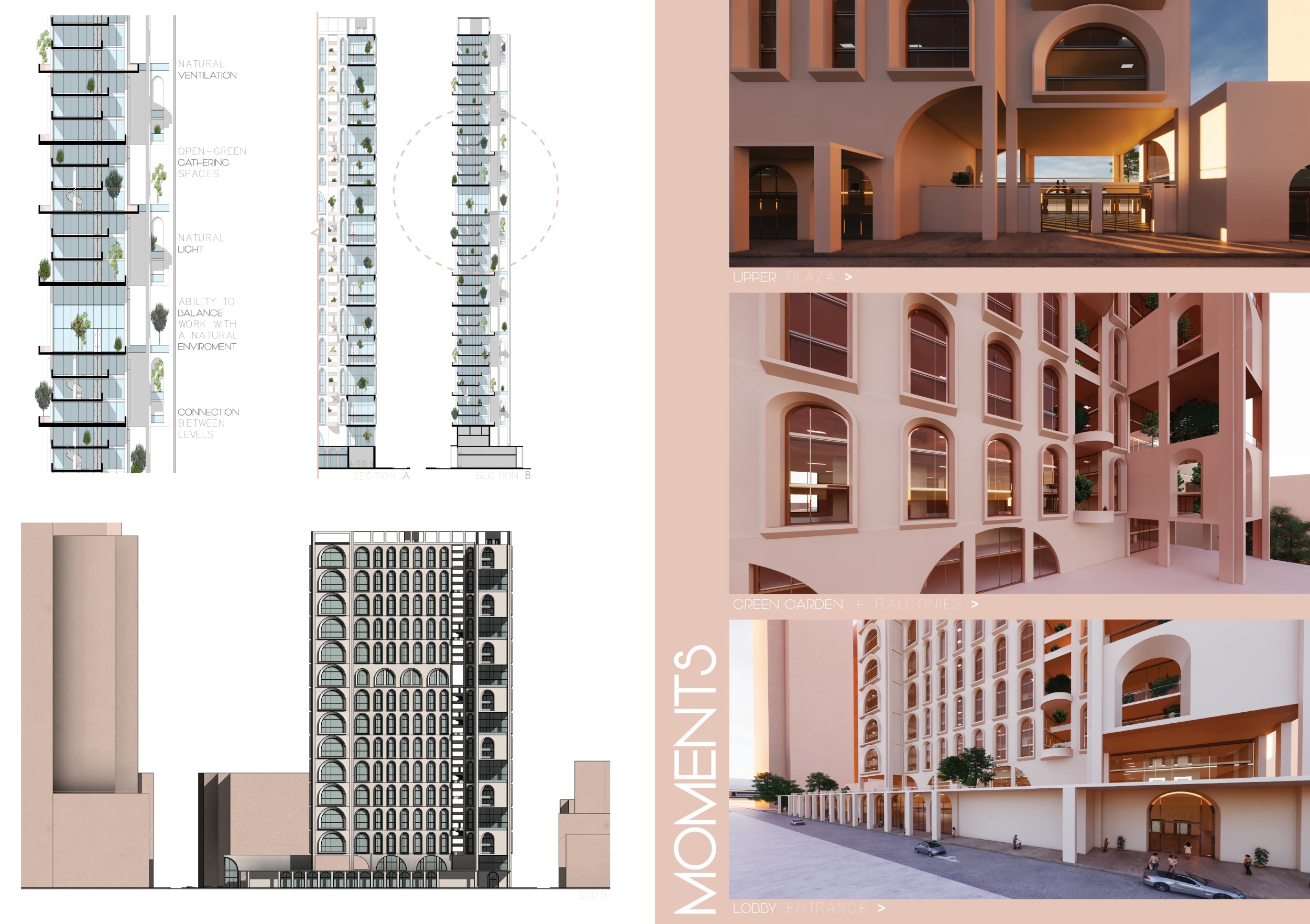 Architecture project // Sequential Arched Windows with Vertical Gardens ...