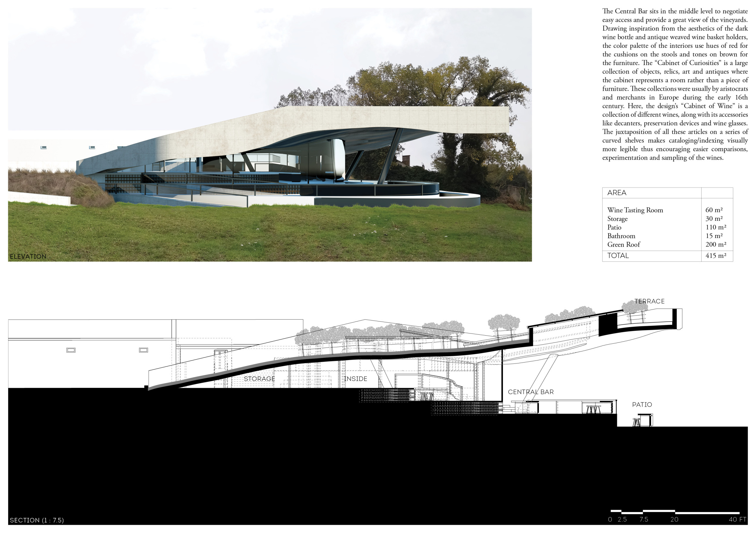 Architecture project // Terraced Canopy with Exposed Concrete and ...