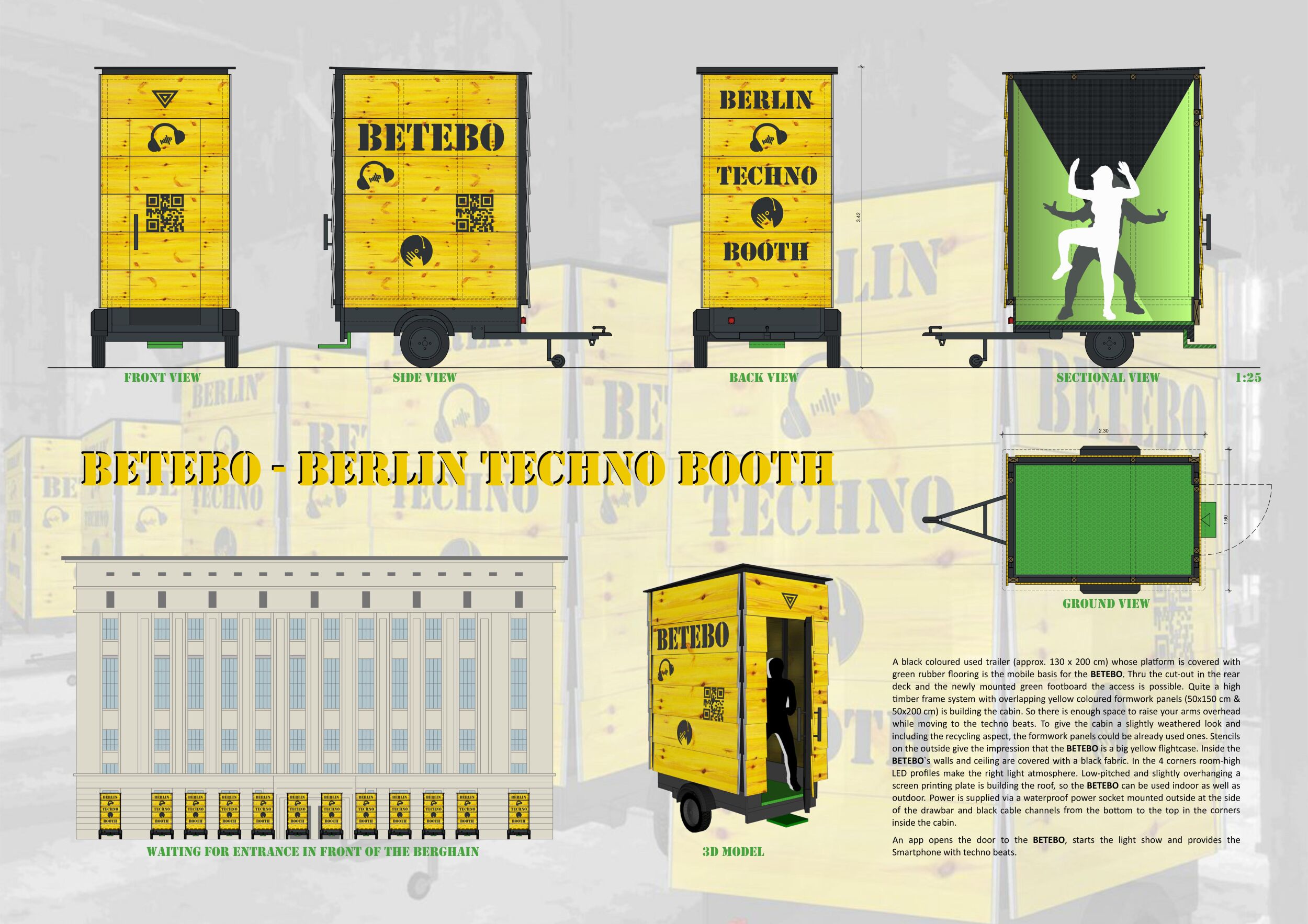 Architecture project // Yellow Formwork Panels and Green Rubber ...