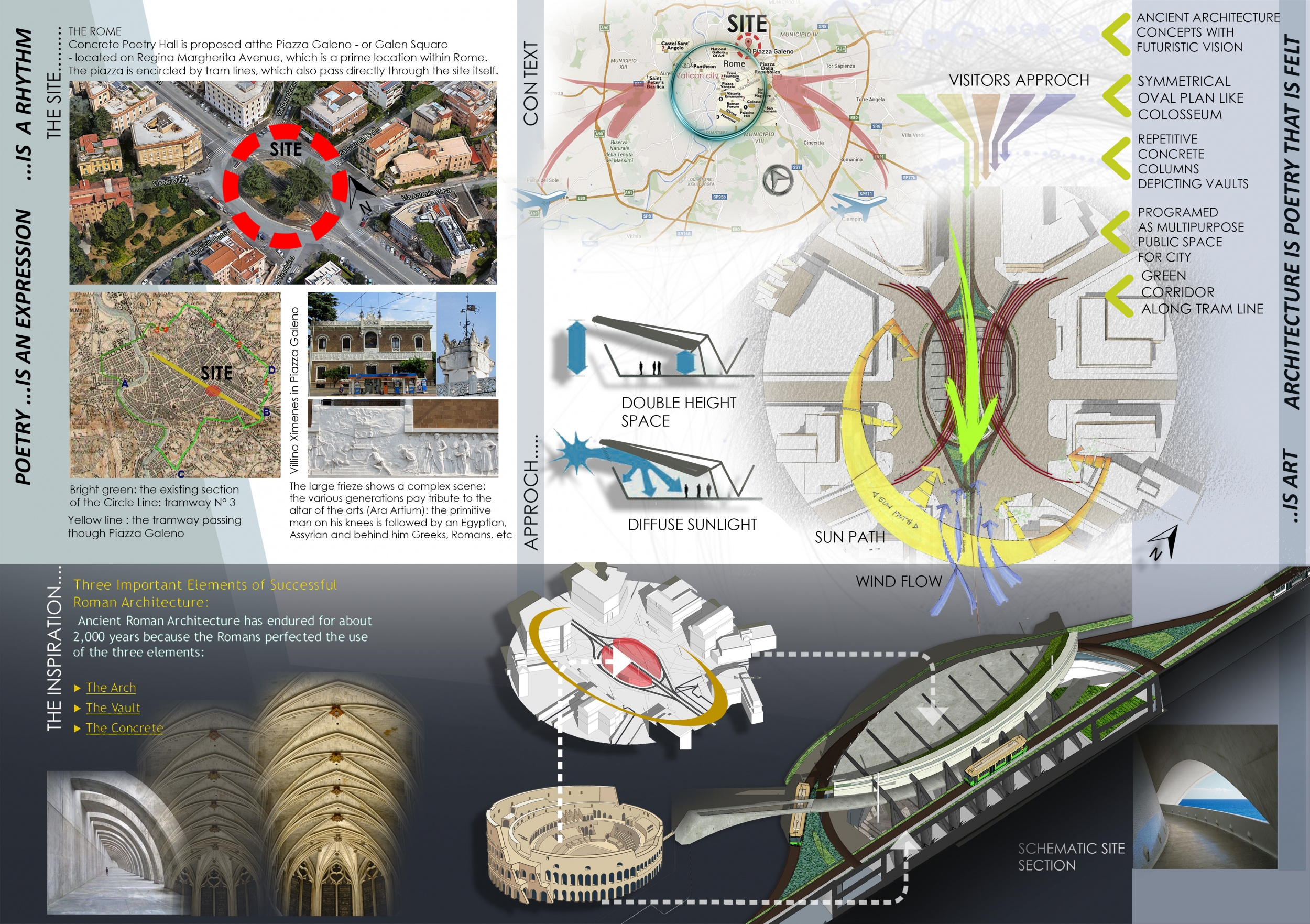 Architecture project // Luminous Concrete Facades and Green Roofs ...