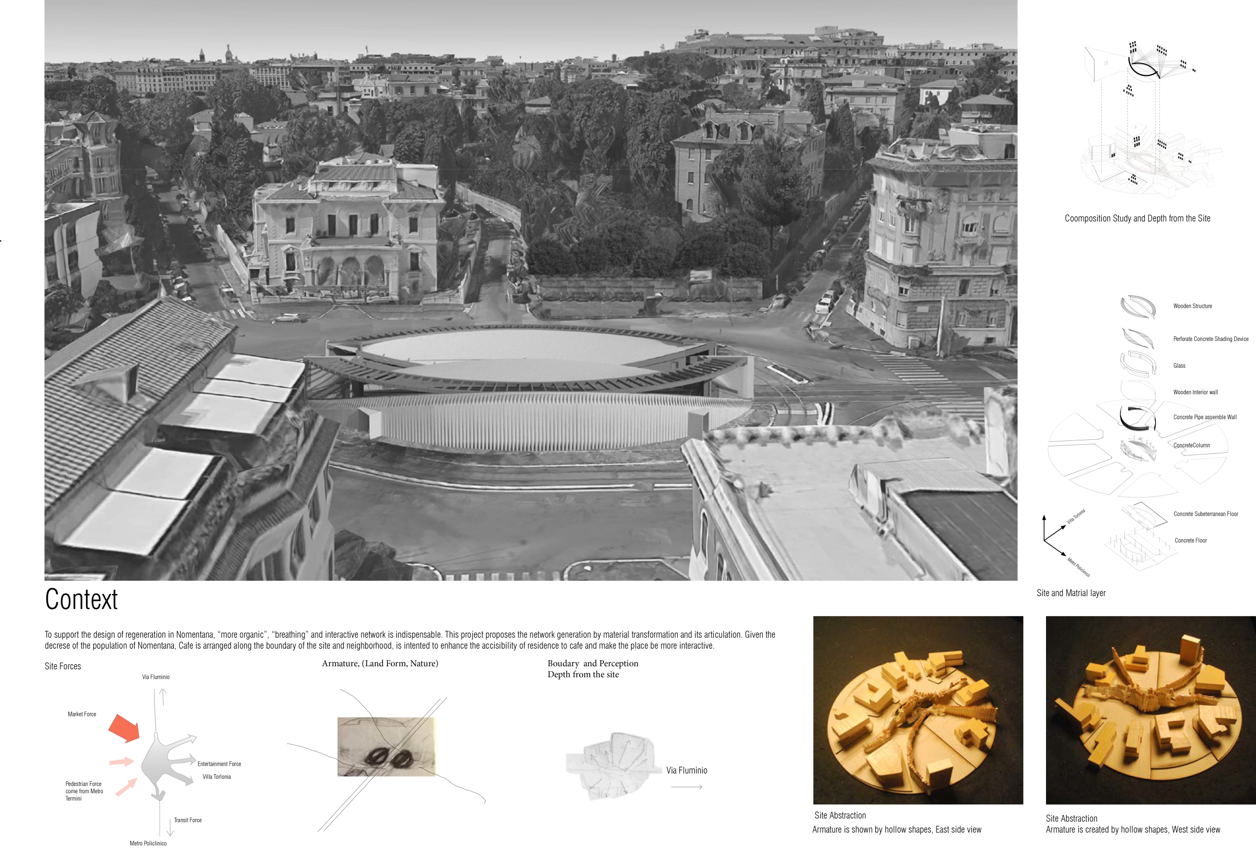 Architecture project // Perforated Concrete Facade with Floating Shade ...