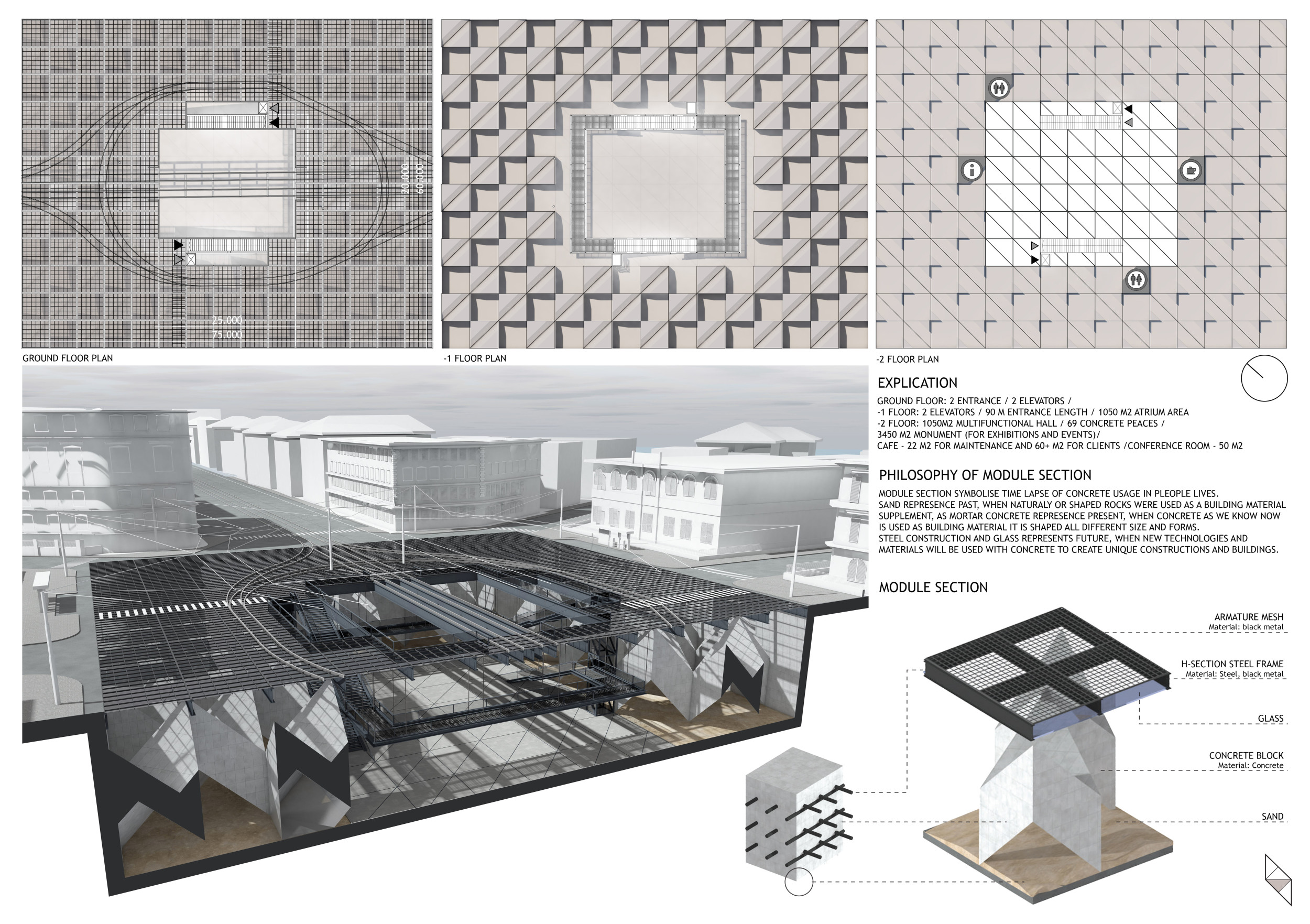 Architecture project // Dynamic Ground Plane and Concrete Integration ...