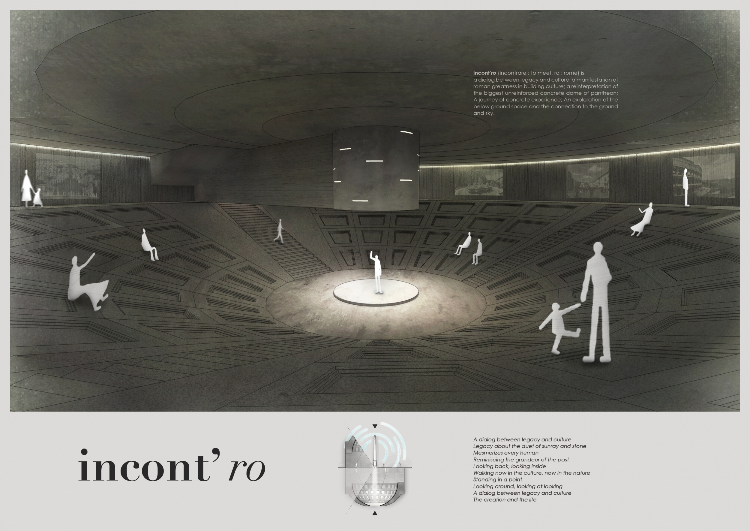 Architecture project // Central Concrete Tube and Oculus Connect ...