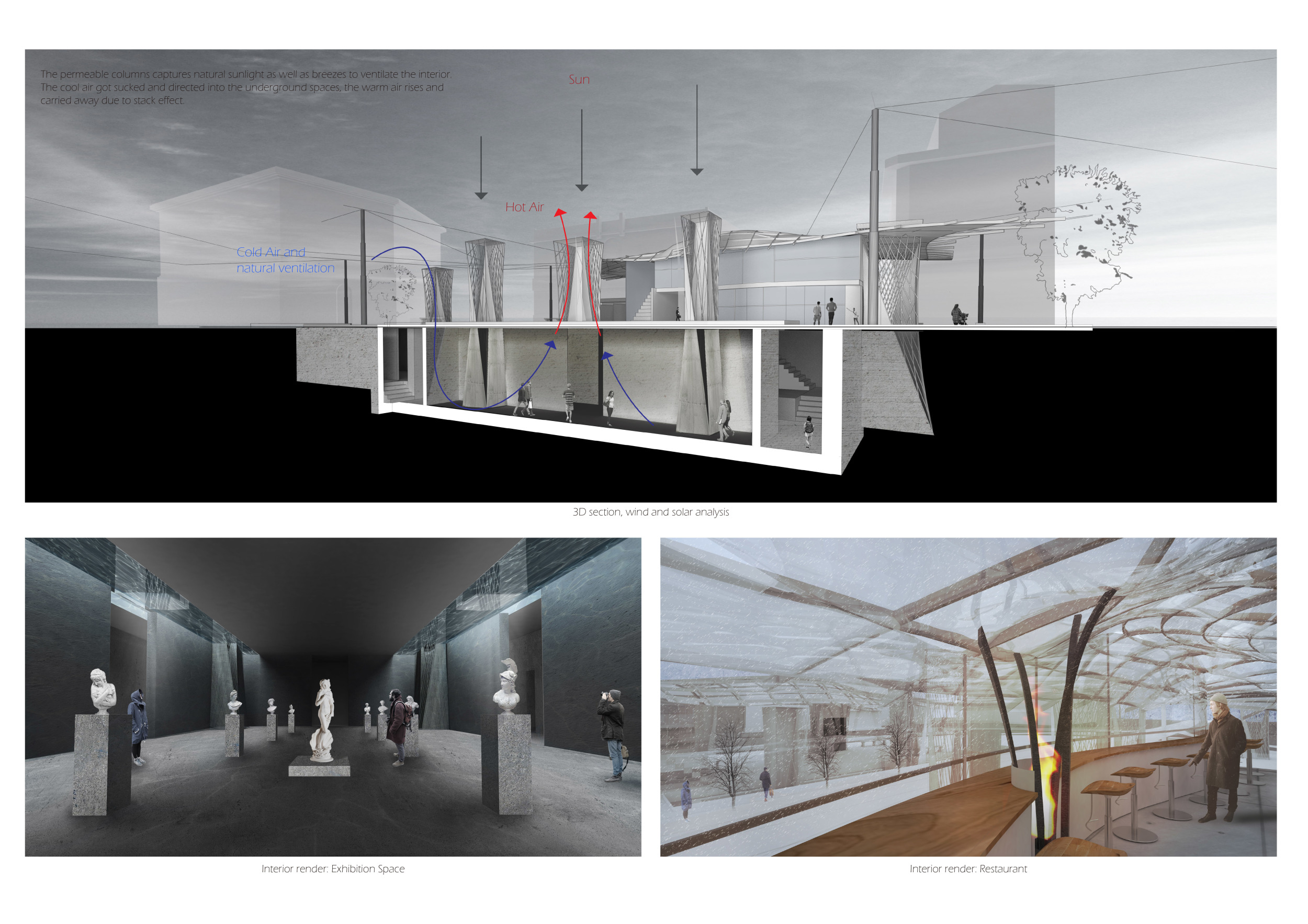 Architecture project // Meshed Roofing and Permeable Concrete Columns ...