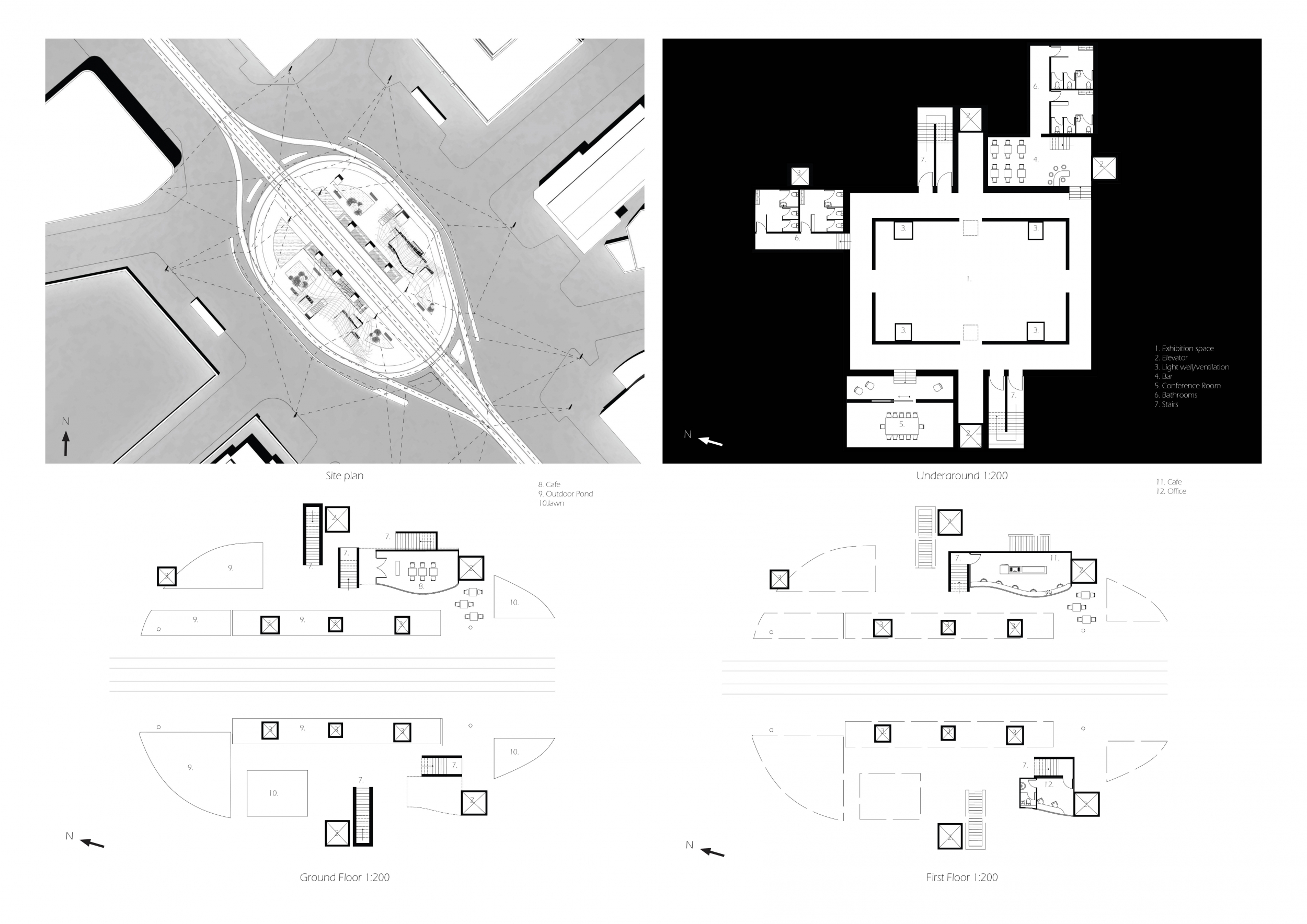 Architecture project // Meshed Roofing and Permeable Concrete Columns ...