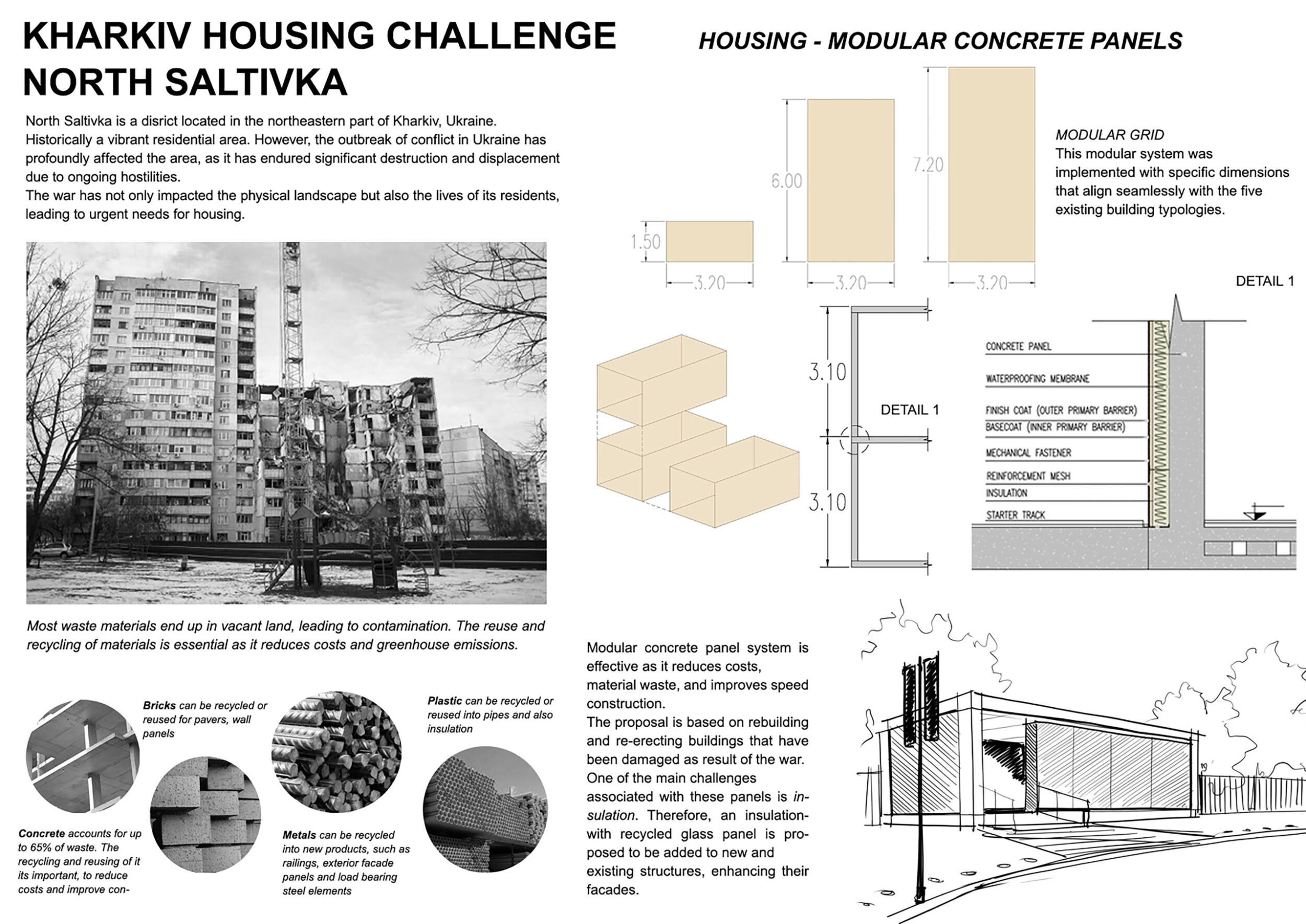 Architecture project // Recycled Brick Facades Intertwined with Modular ...