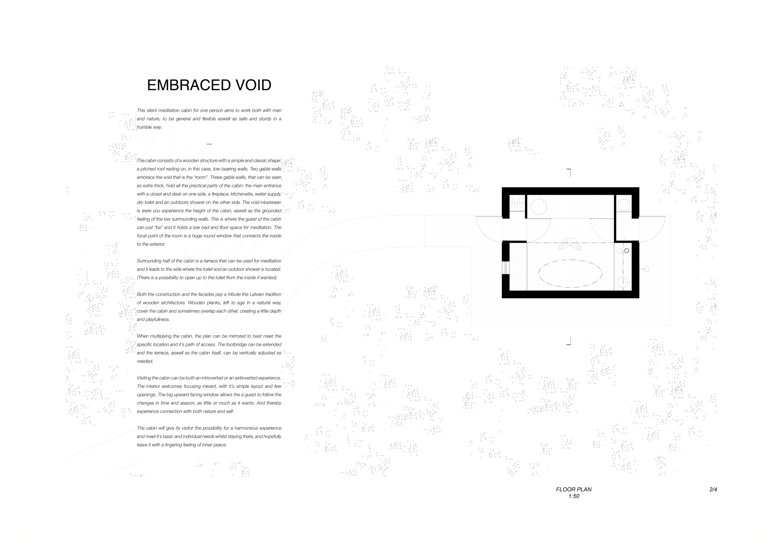 Architecture project // Natural Wood Retreat with Embraced Void and ...