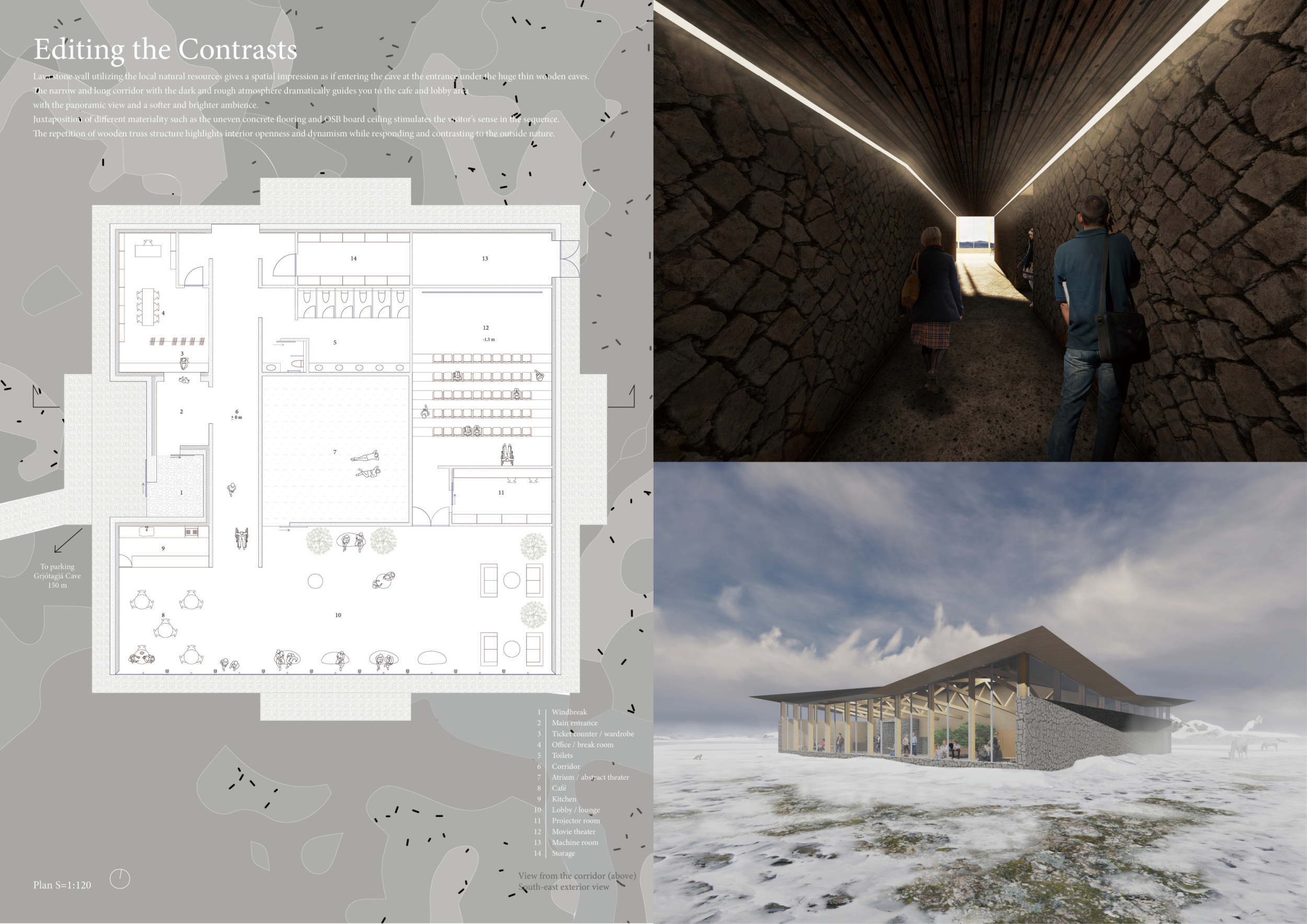 Architecture project // Lava Stone Walls and Panoramic Views in a Cave ...