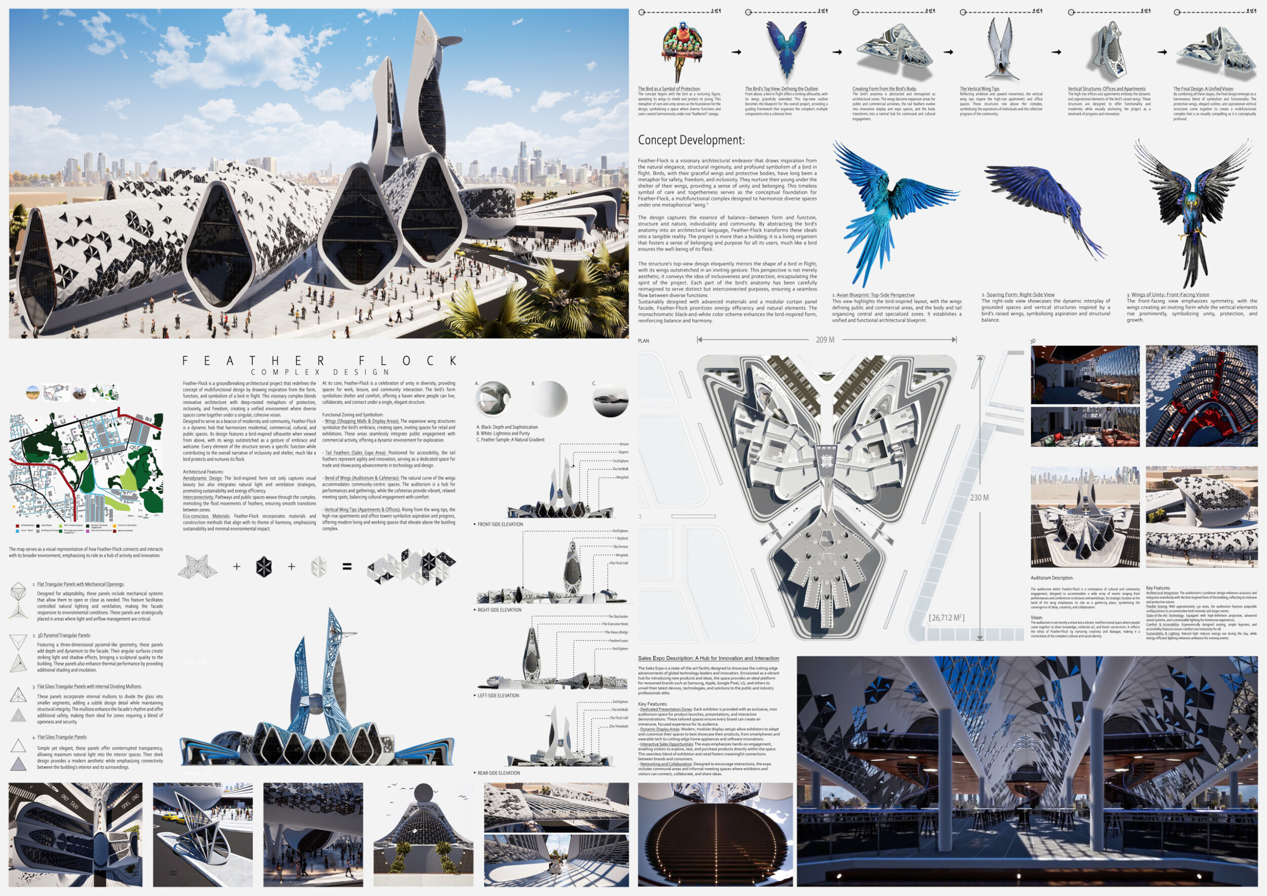 Architecture project // Feather-Like Structure Enhanced by Transparent ...