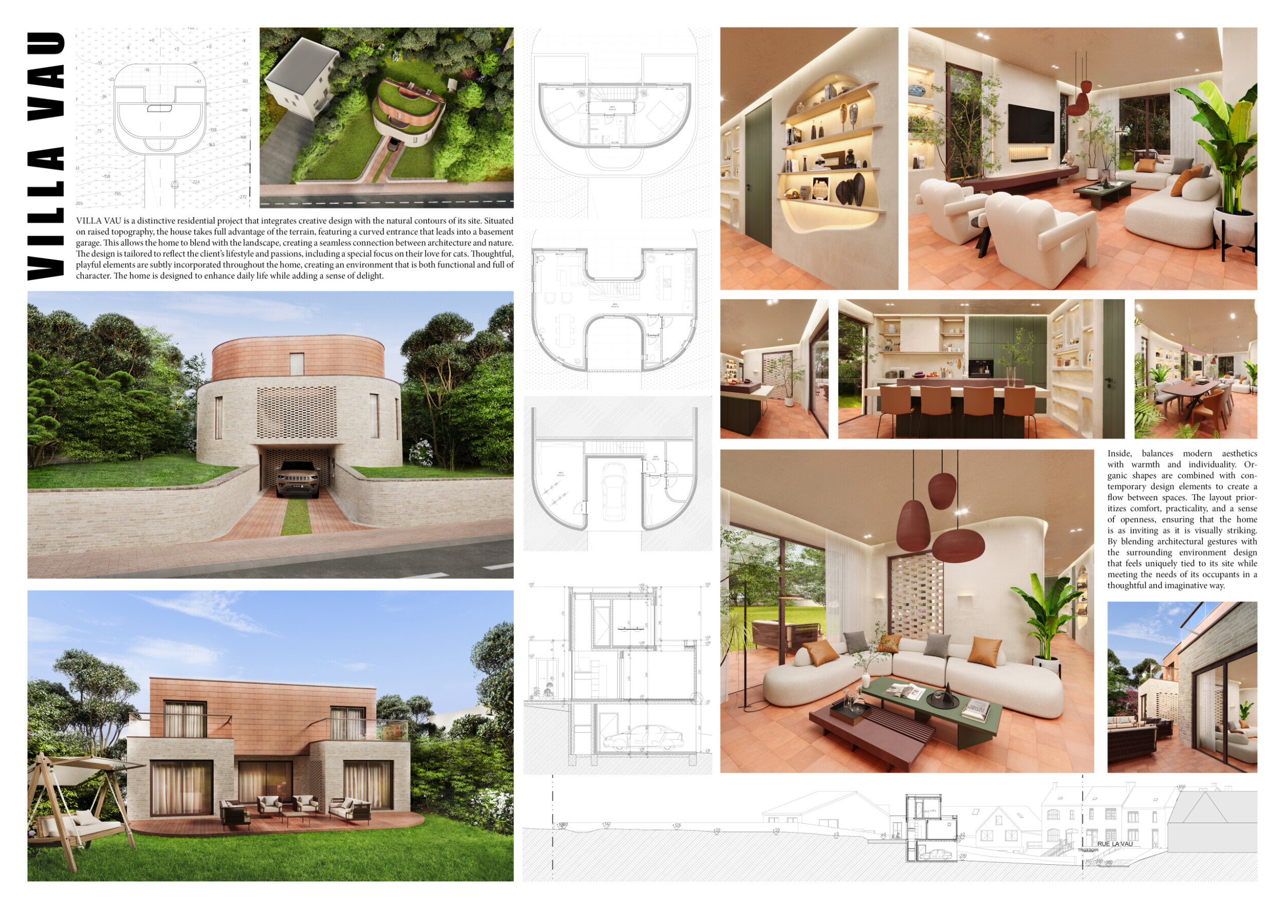 Architecture project // Curvilinear Forms and Natural Stone Create a ...