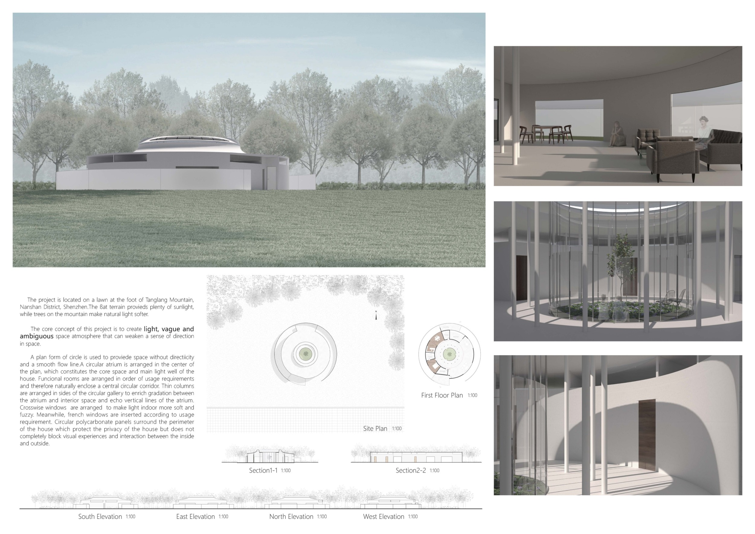 Architecture project // Circular Atrium Surrounded by Polycarbonate ...