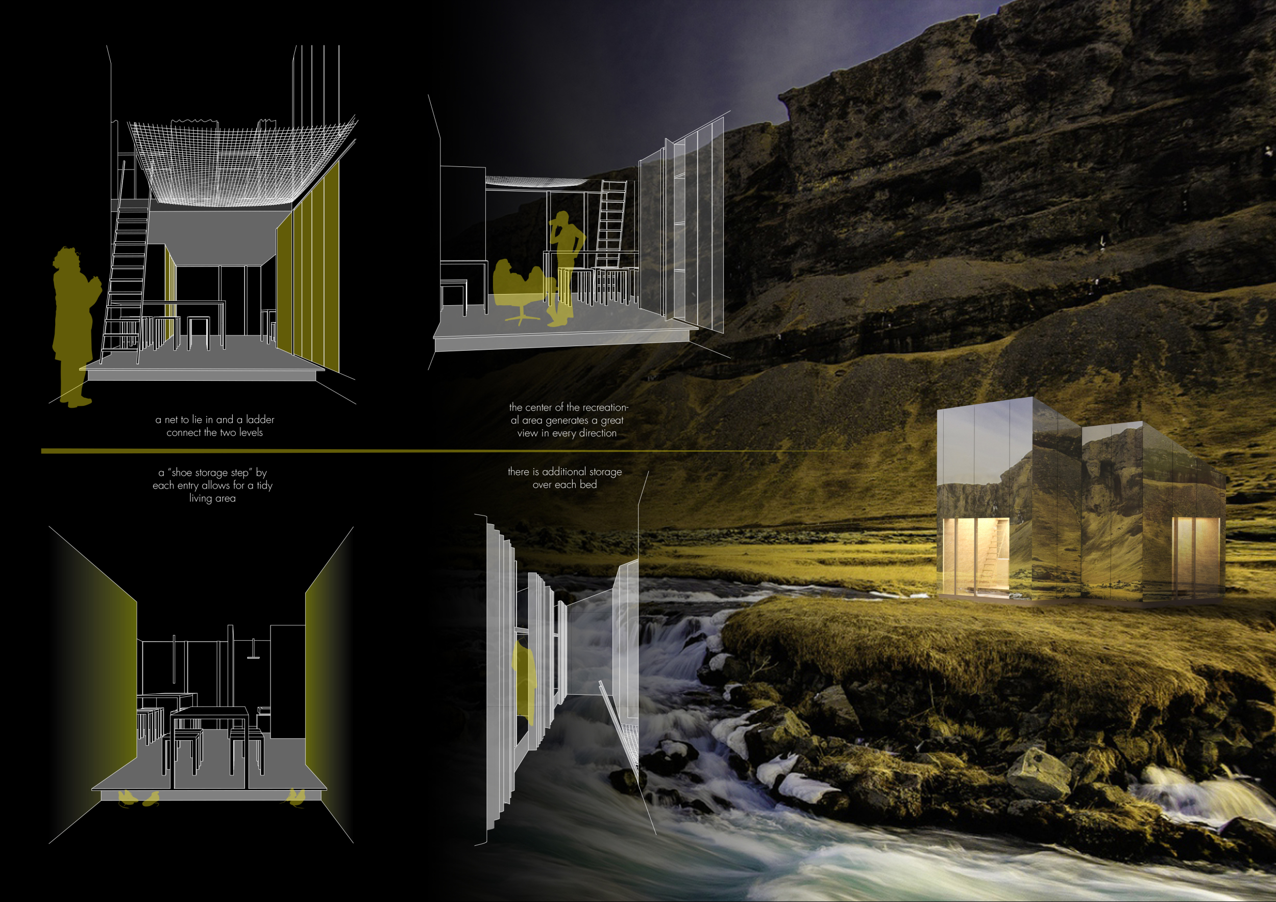 Architecture project // Reflective Mirrored Roof and Prefabricated ...