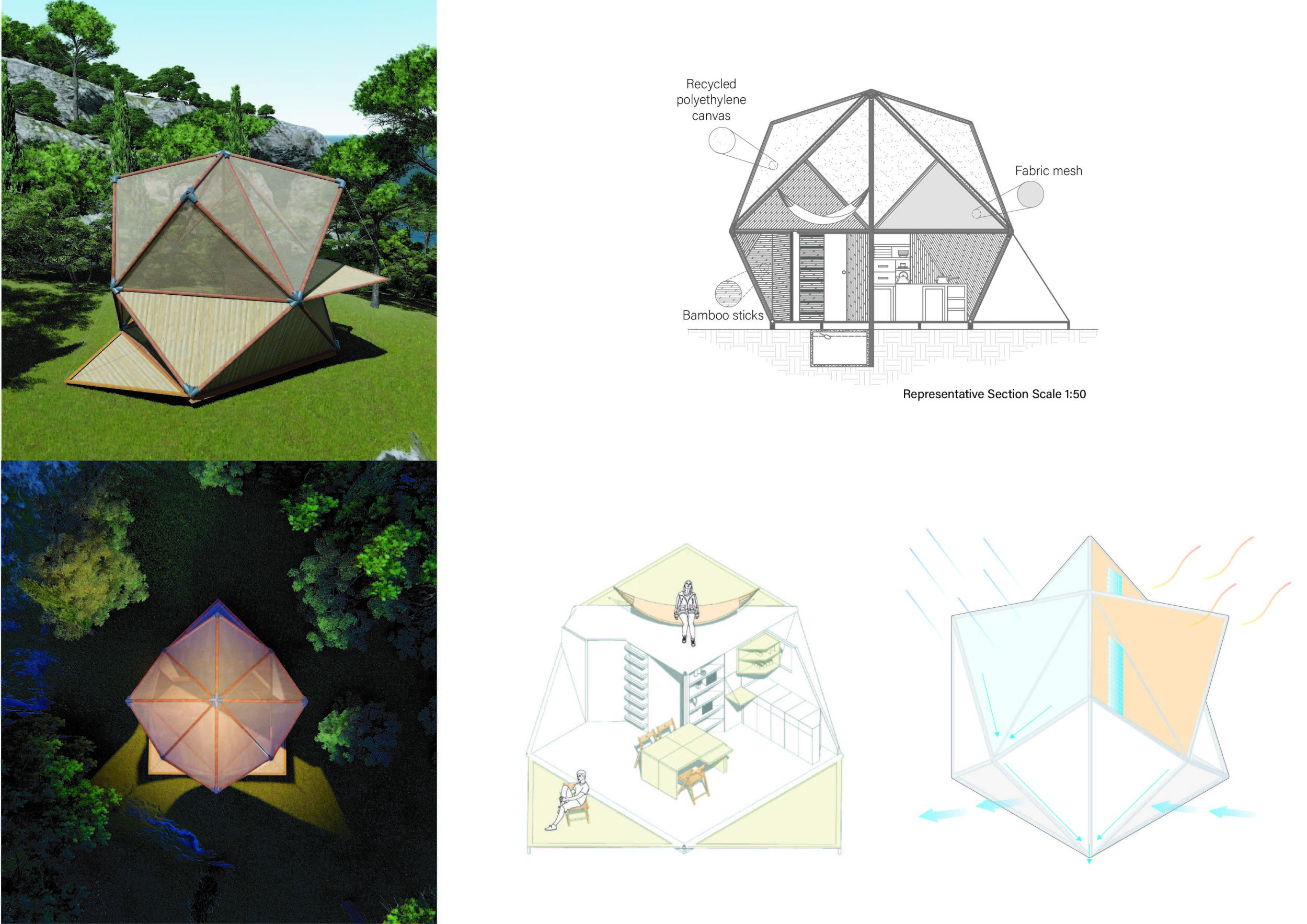 Architecture project // Foldable Spaces Crafted with Recycled Canvas ...