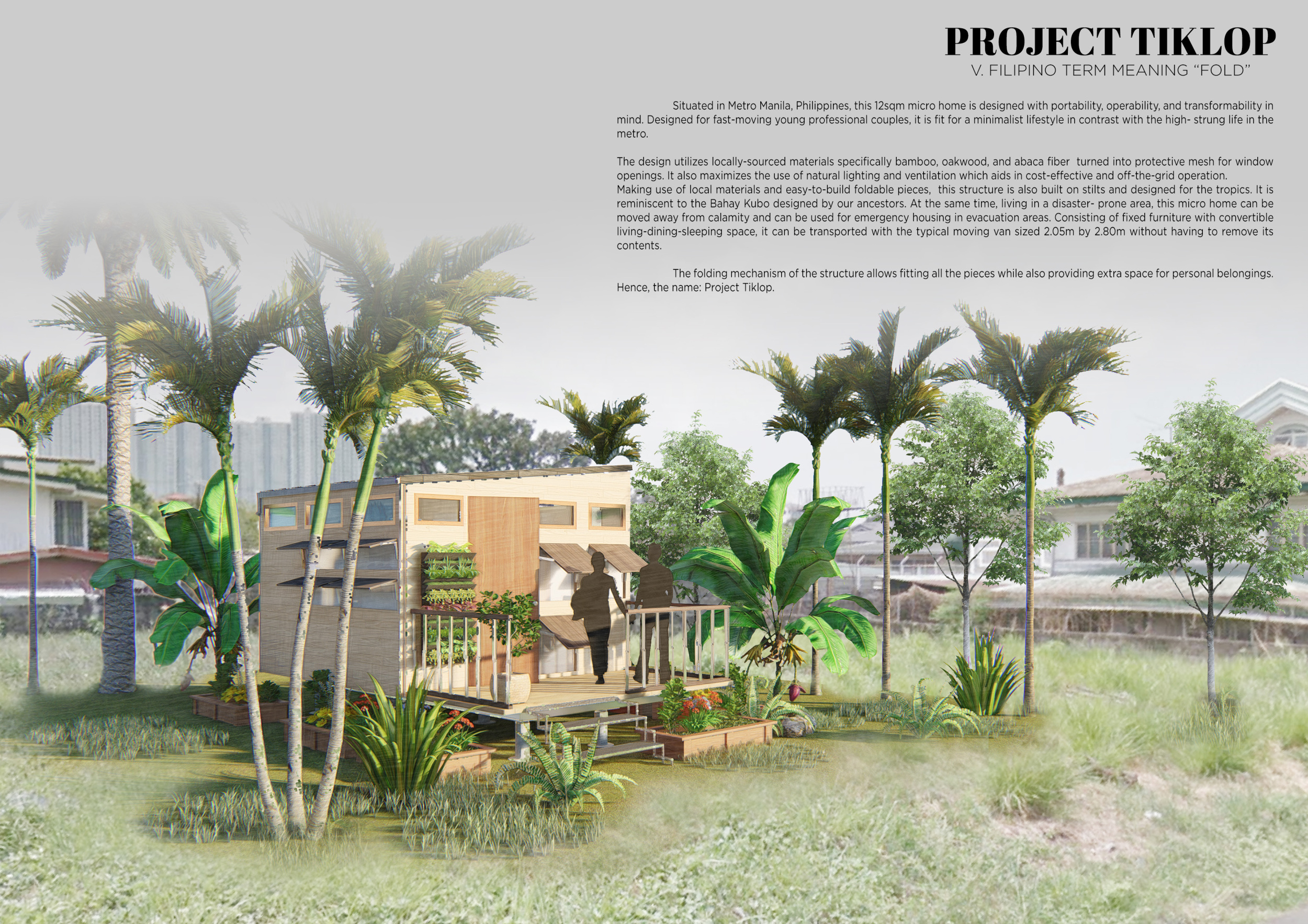 Architecture project // Portable Micro Home with Bamboo Structure and ...
