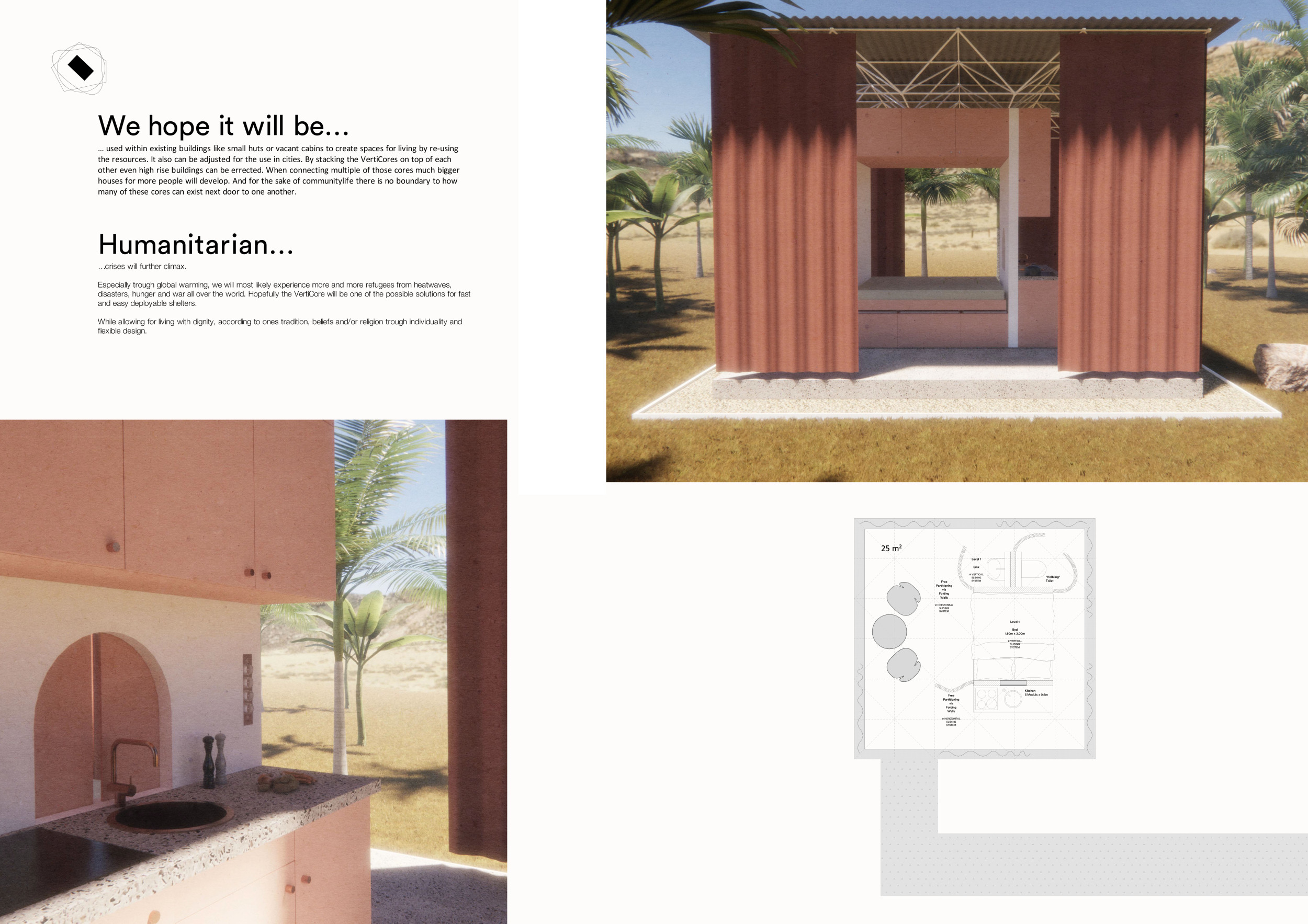 Architecture project // Foldable Paper Walls in a Height-Adjustable ...
