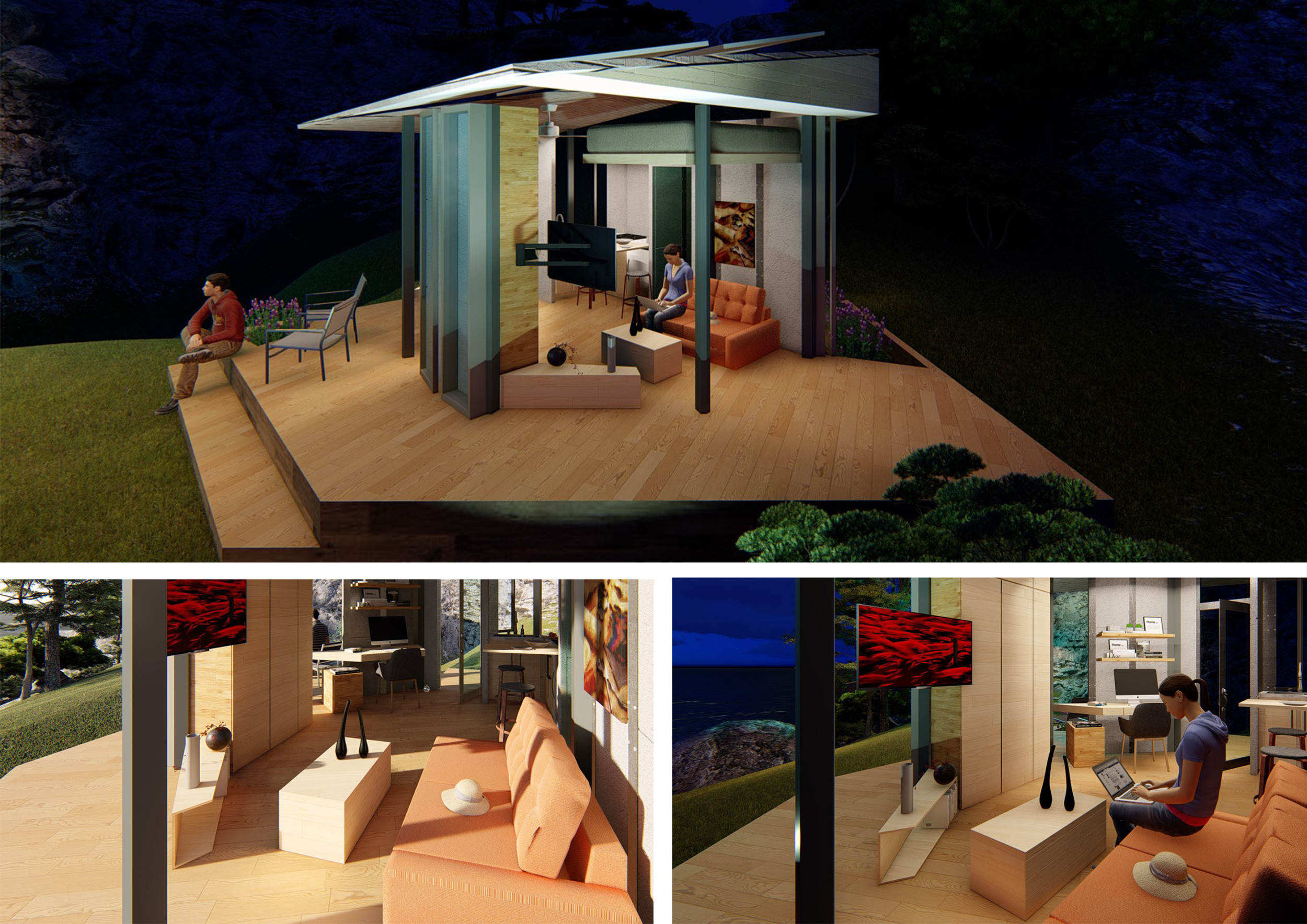 Architecture project // Octagonal Base with Reused Materials for Small ...