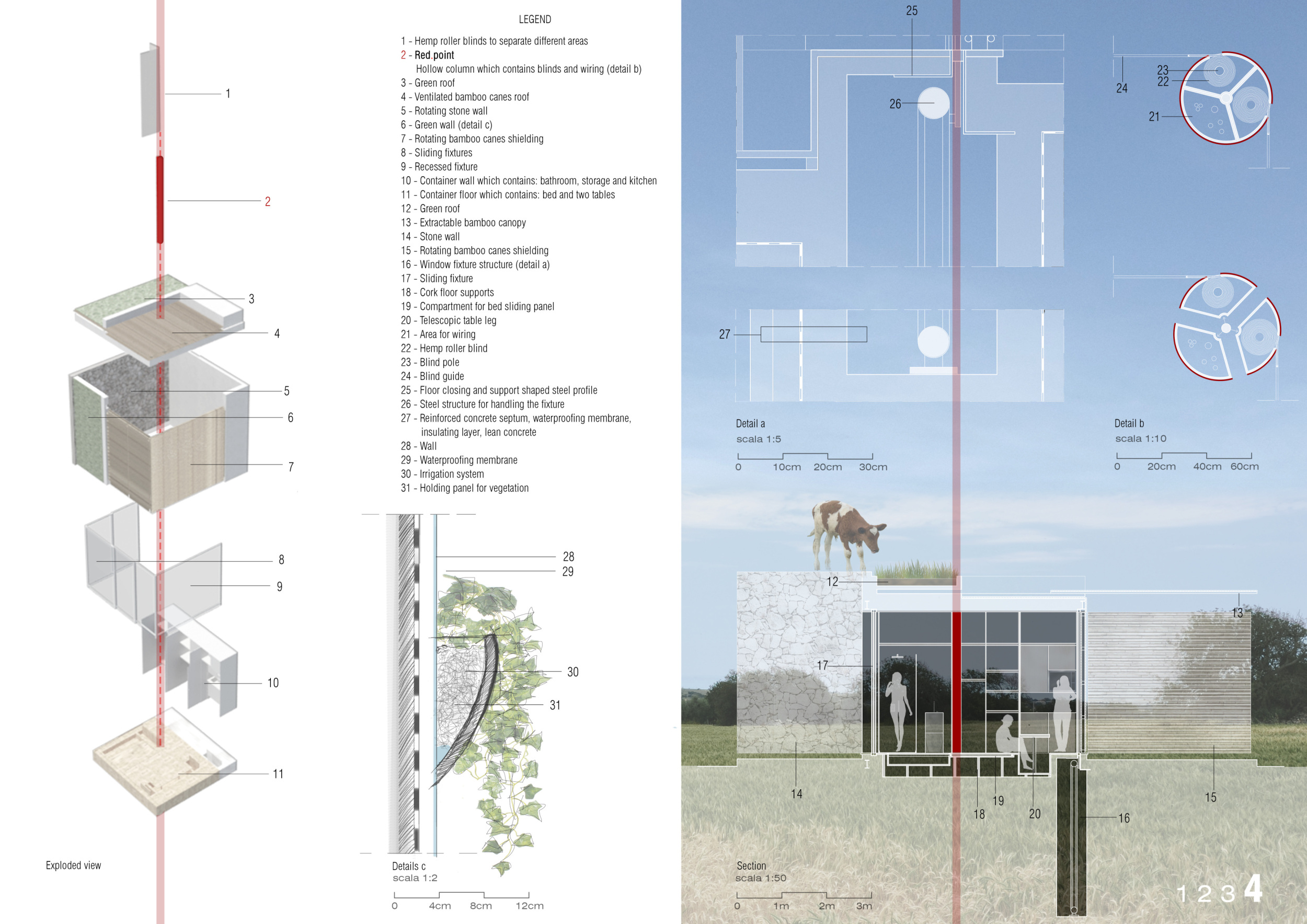 Architecture project // Rainwater-Collecting Home with Rotating Bamboo ...