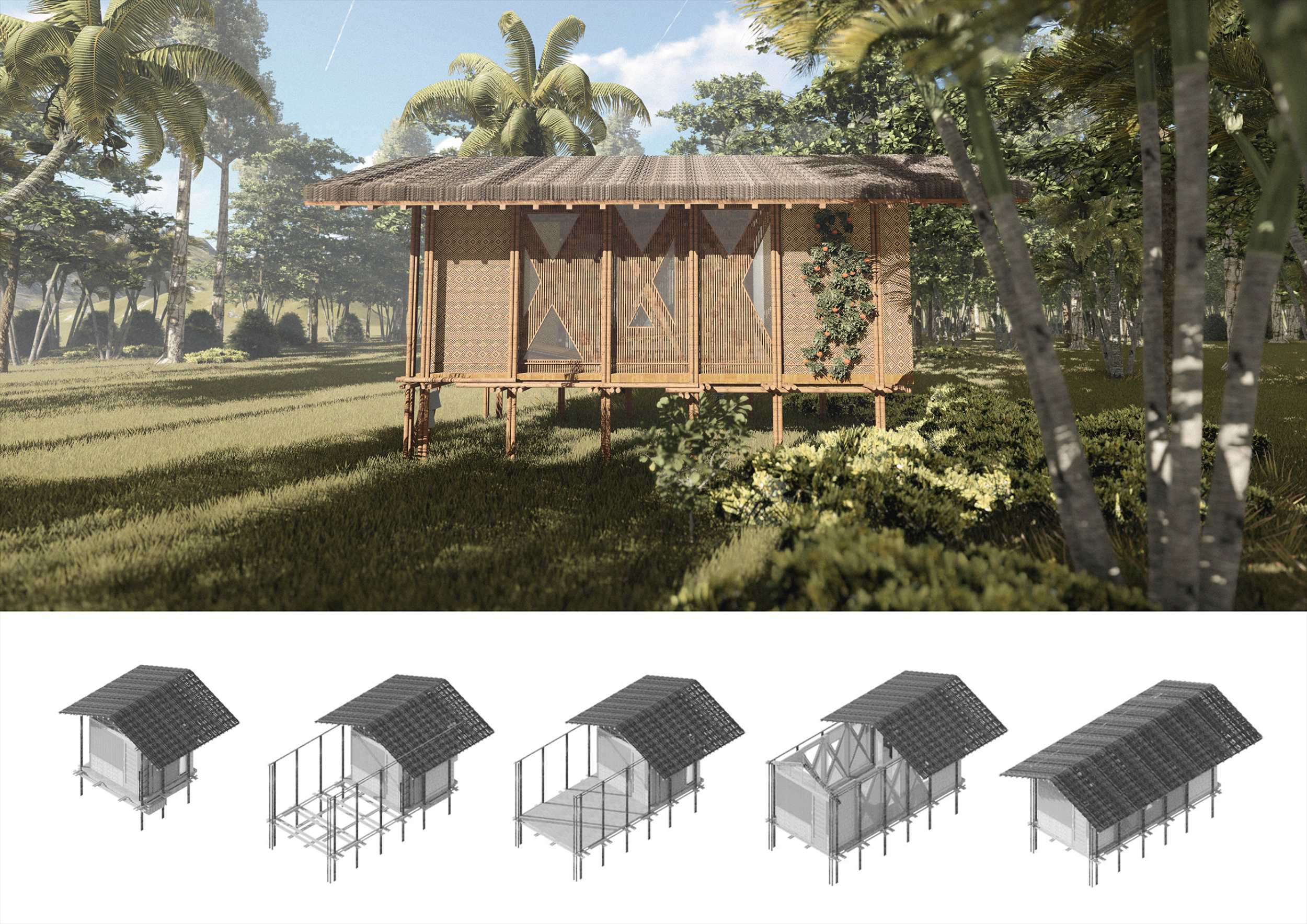 Architecture project // Flexible Bamboo Home Featuring Traditional ...