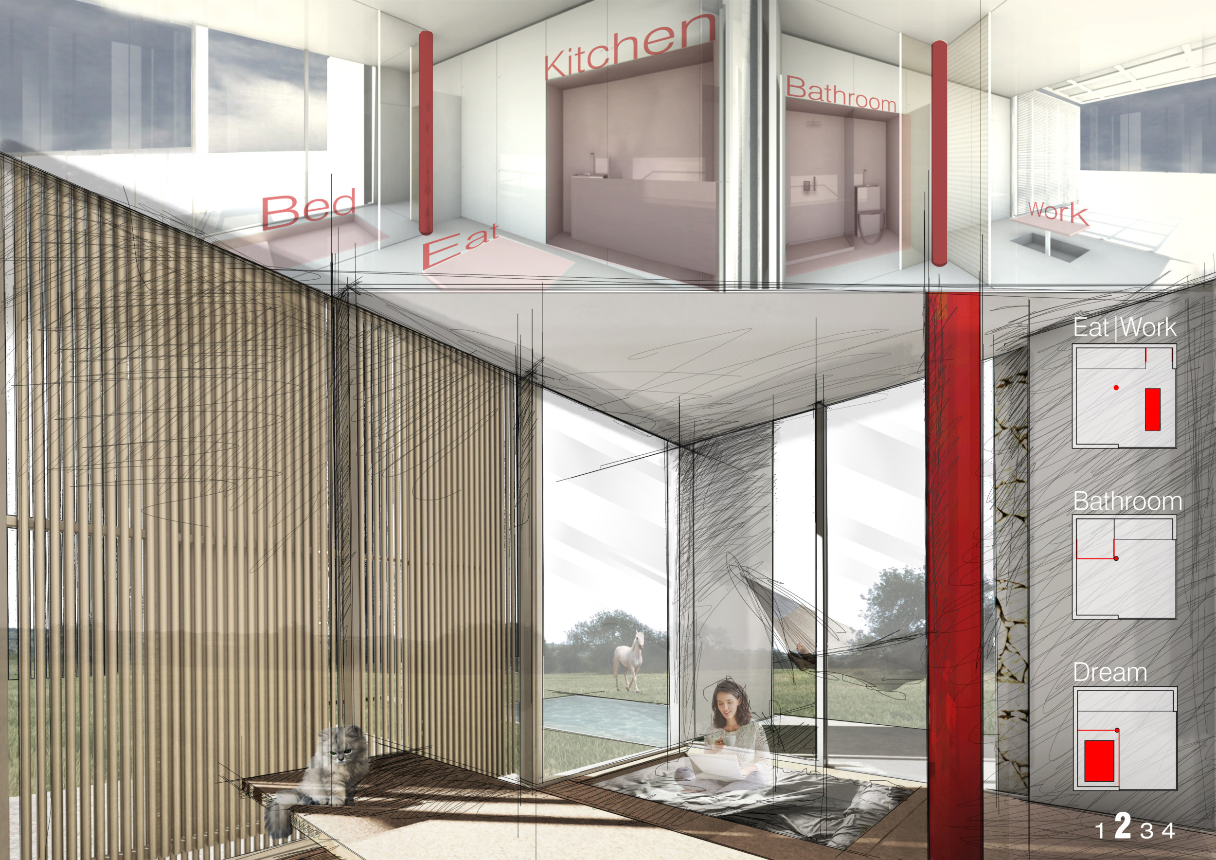 Architecture project // Rainwater-Collecting Home with Rotating Bamboo ...